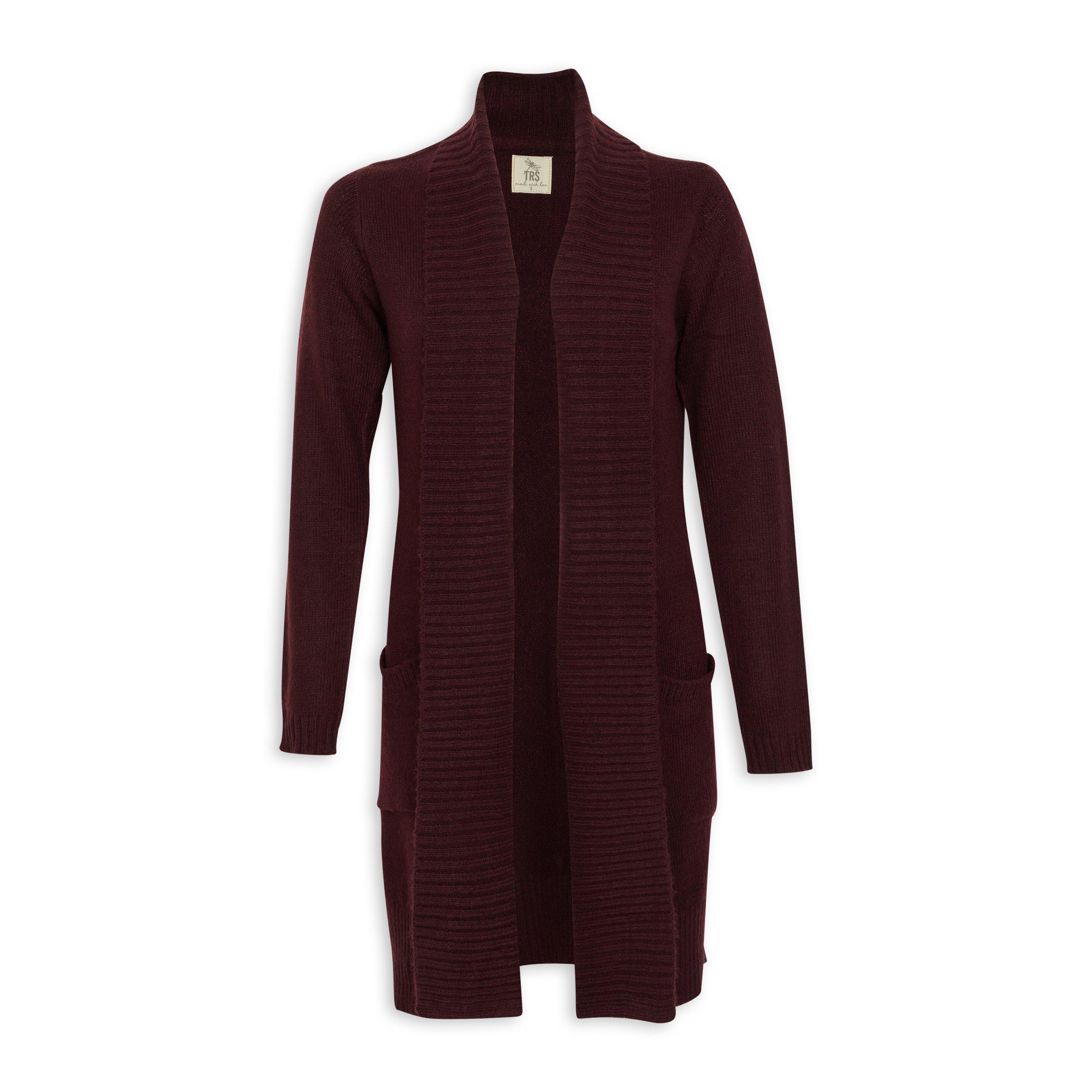 Burgundy Long Cardigan (3148647) | TRS