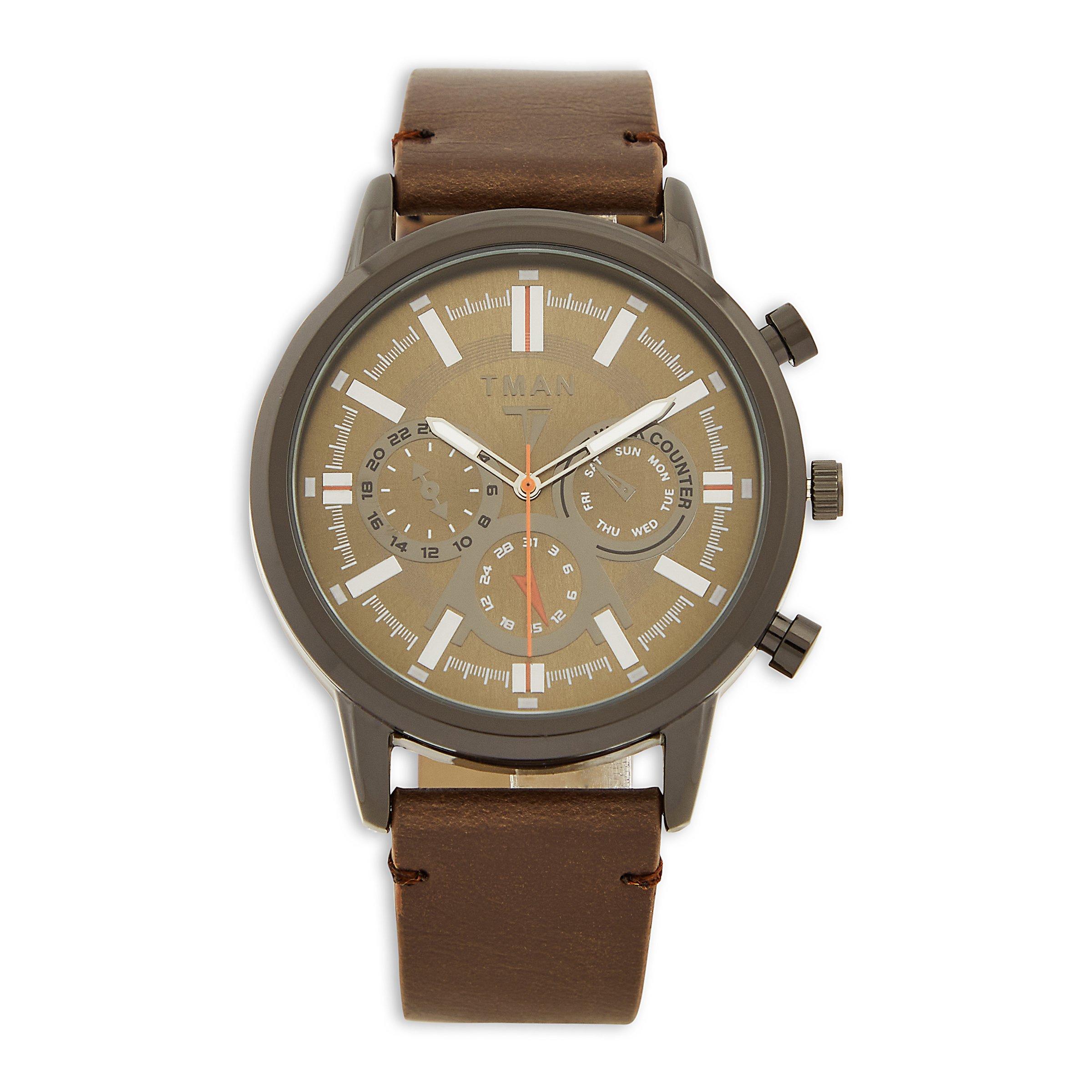 Fatigue Dial Brown PU Watch (3148738) | Truworths