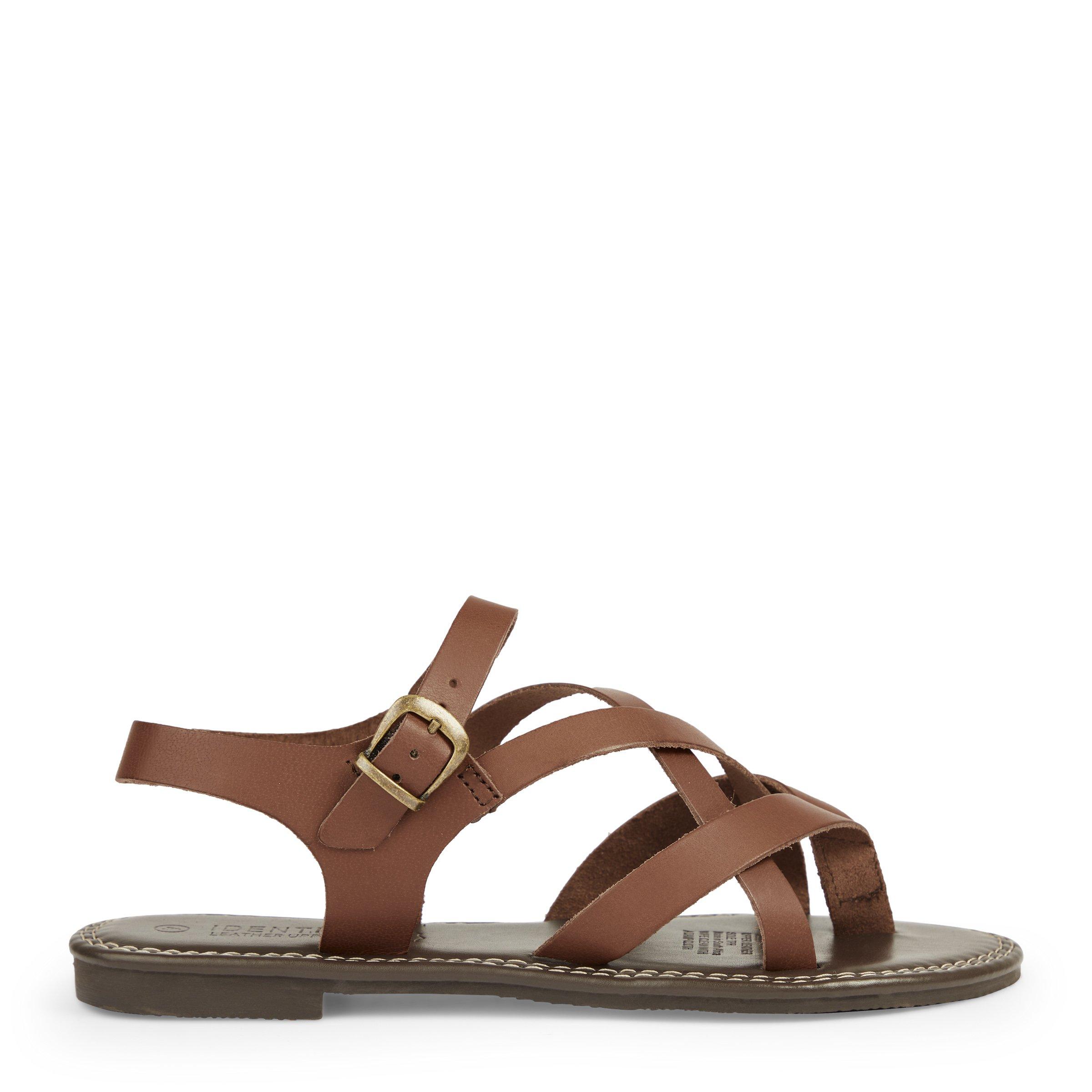 Brown Thong Leather Sandals (3149189) | Identity