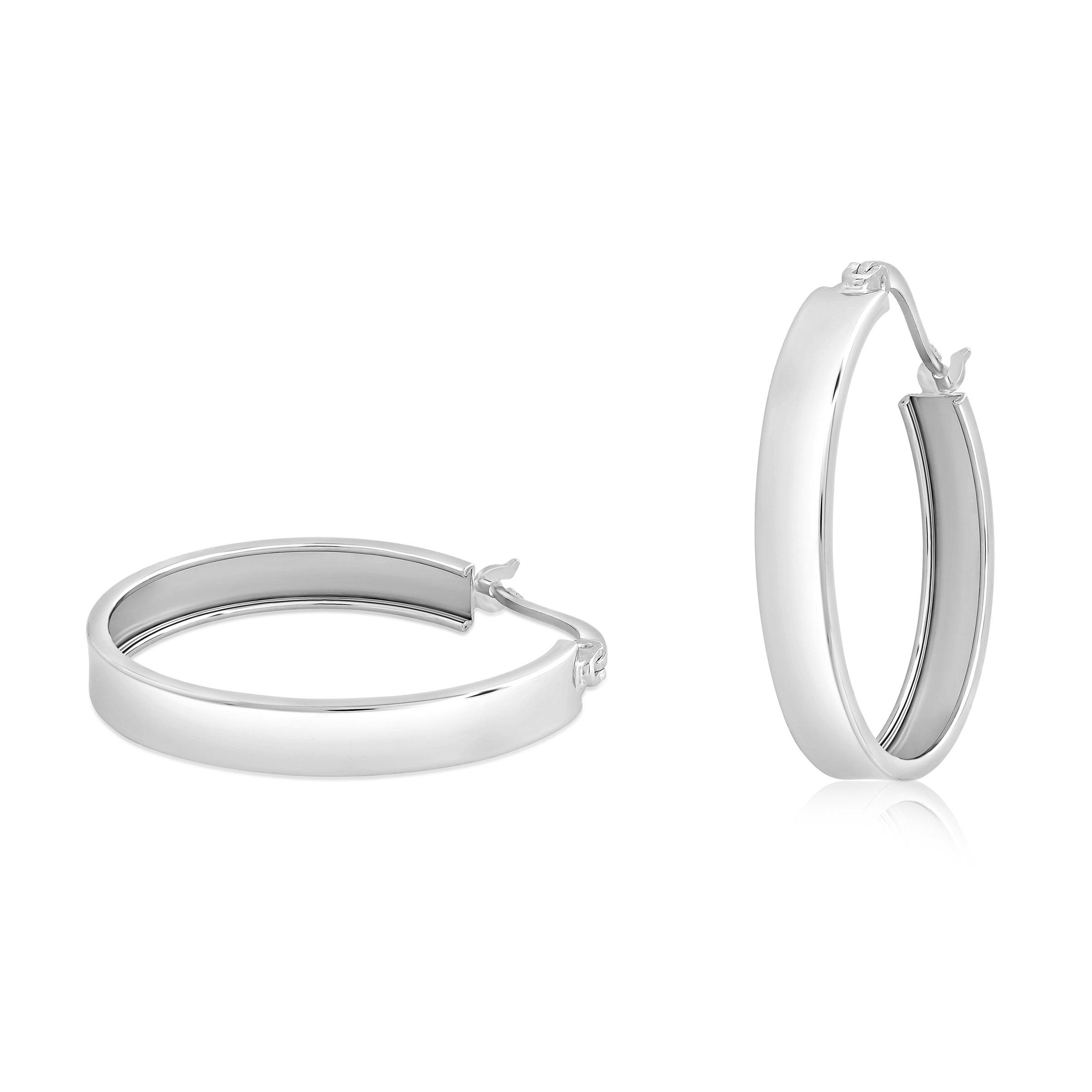 Classic Flat Hoop (3149614) | Sterling Silver