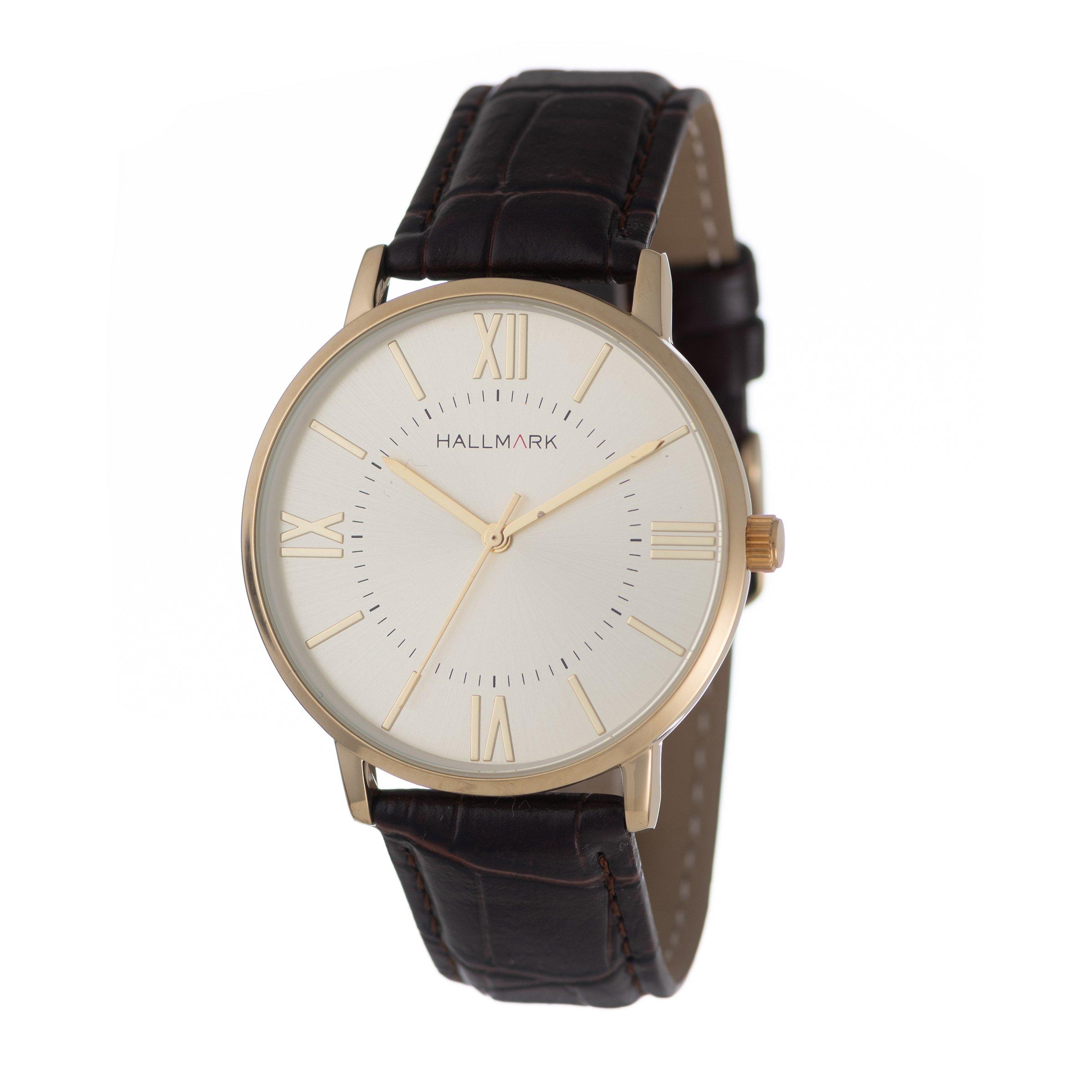 Brown Leather White Dial with Gold Watch (3149679) | Hallmark