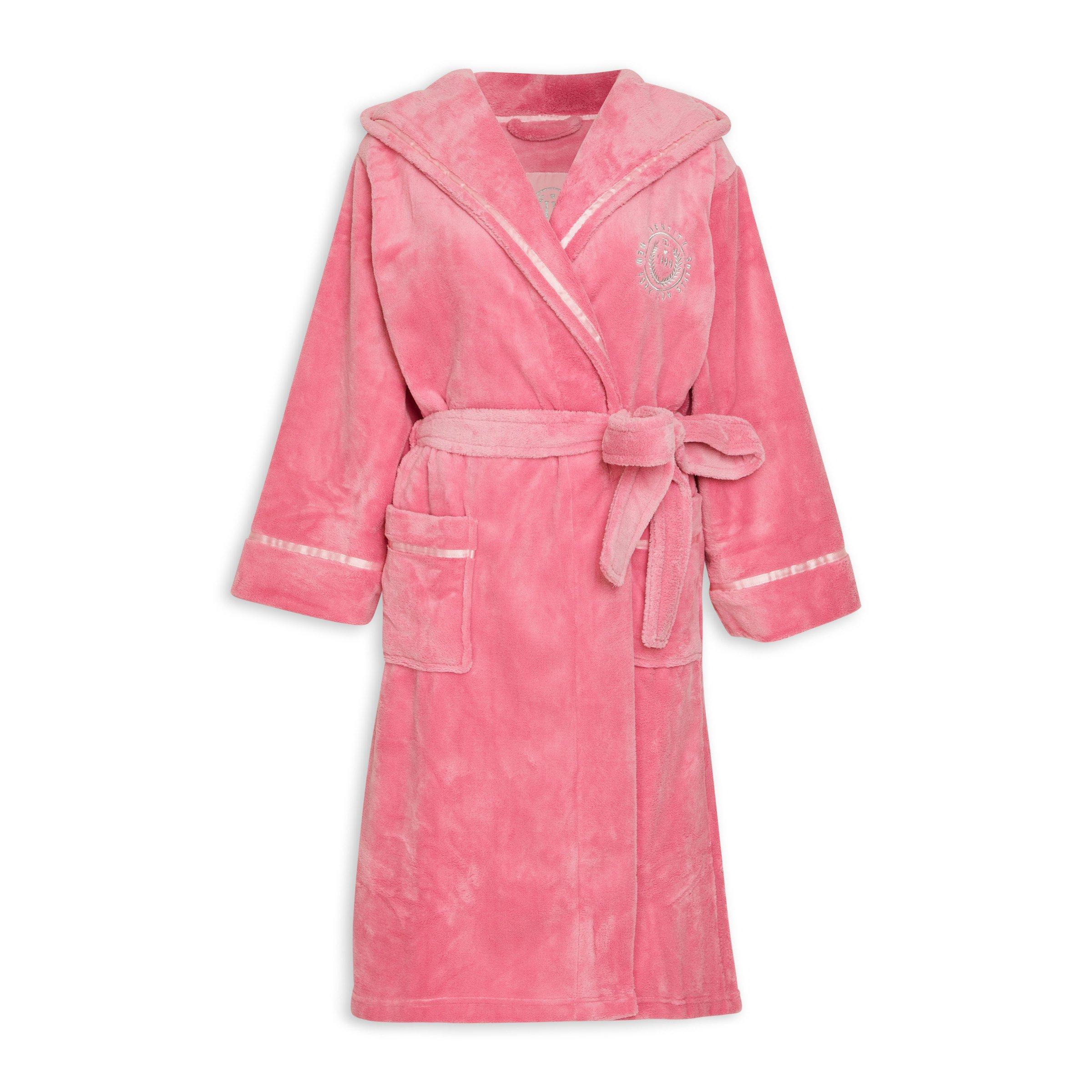 Pink Plush Hooded Gown (3149732) | Identity