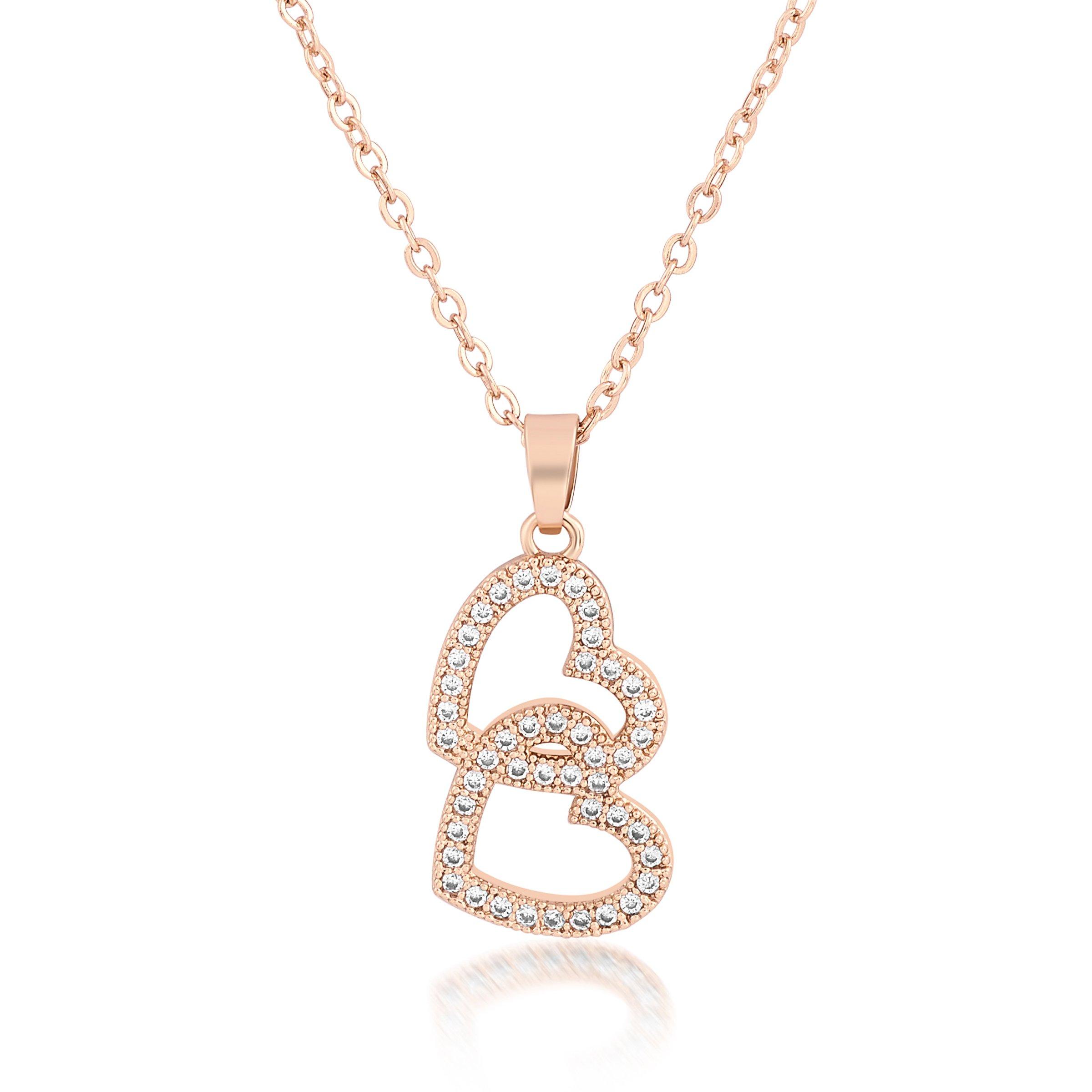 Gold Colour Plated Double Heart Pendant (3149749) | Sparkle