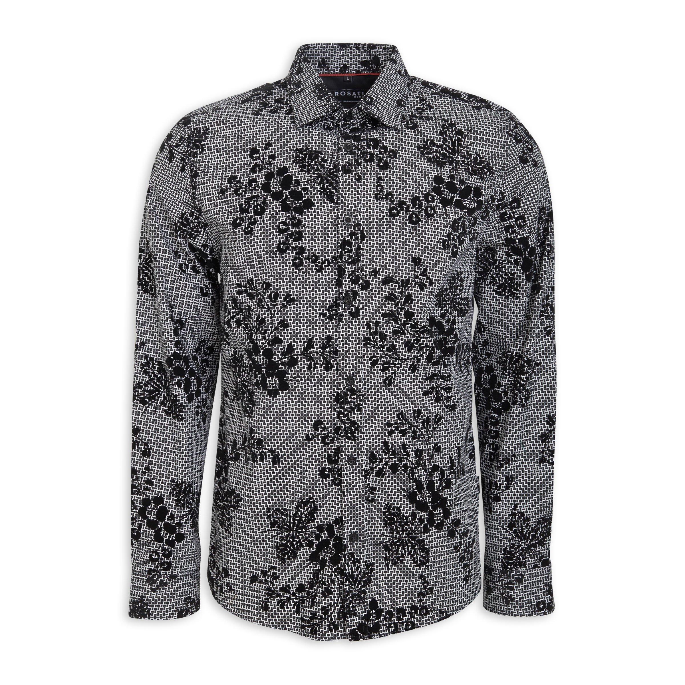 Black & White Flock Print Shirt (3149985) | Rosati Uomo