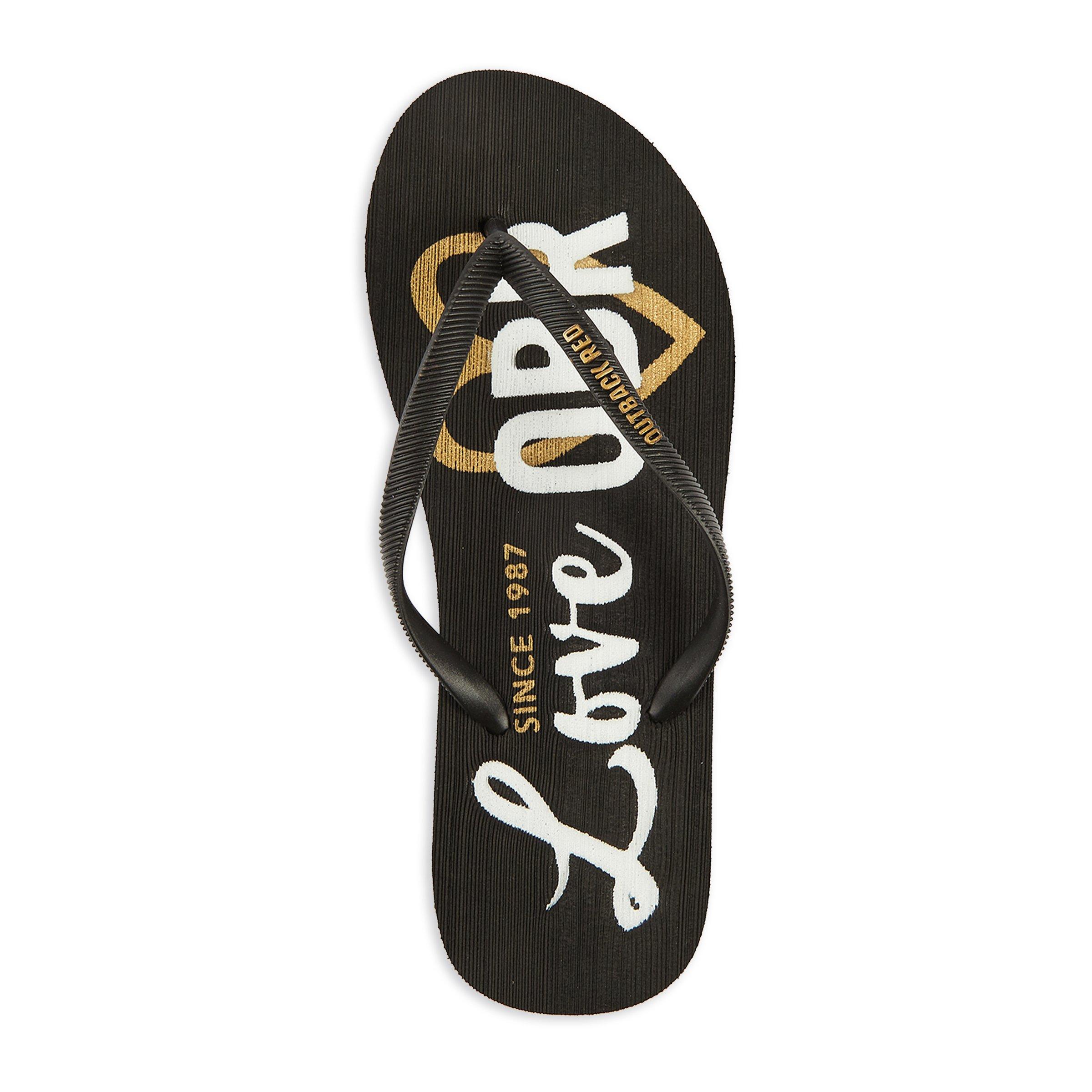 Black Branded Flip Flops (3151680) | OUTBACK RED