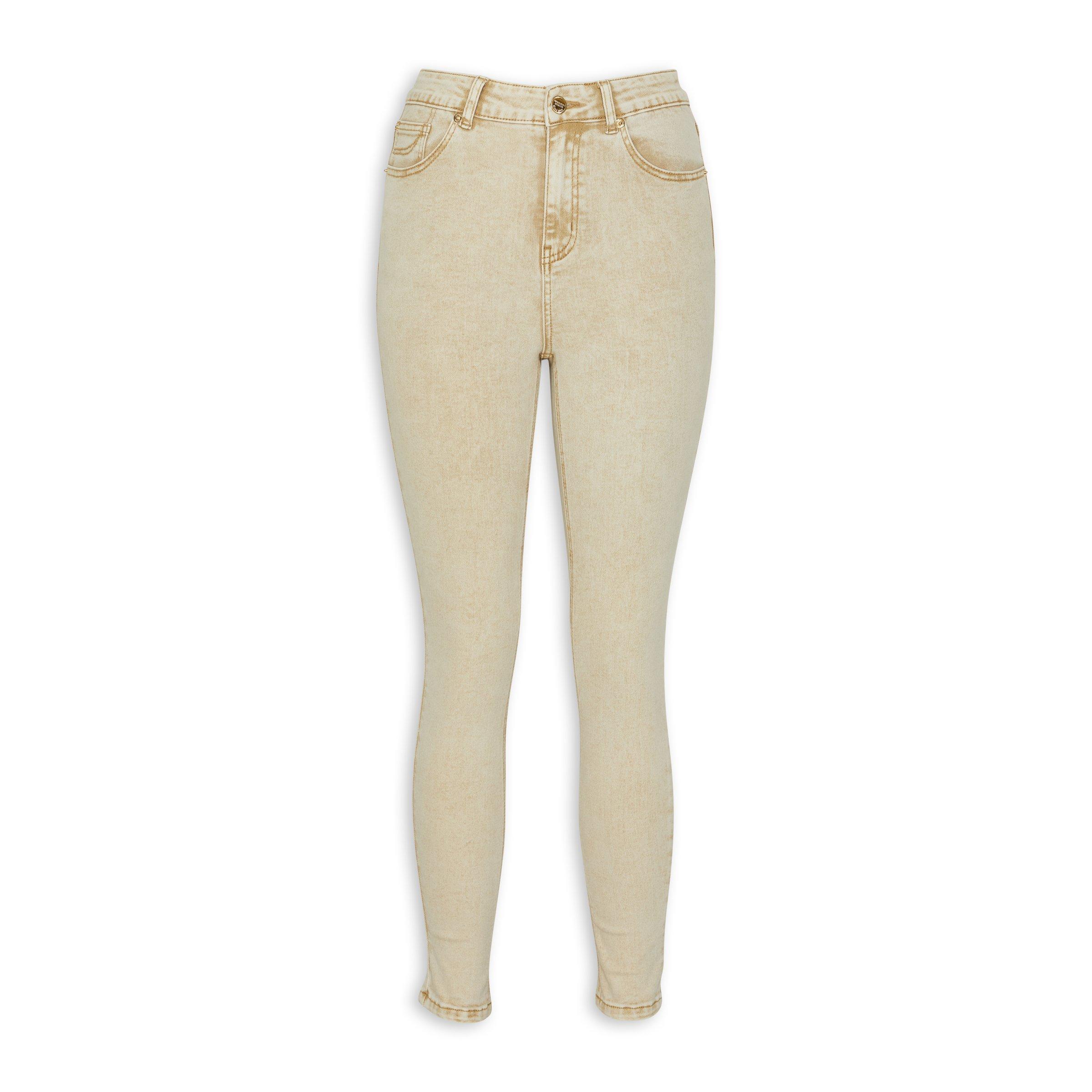 Beige Distressed Skinny Pants (3151795) | Identity