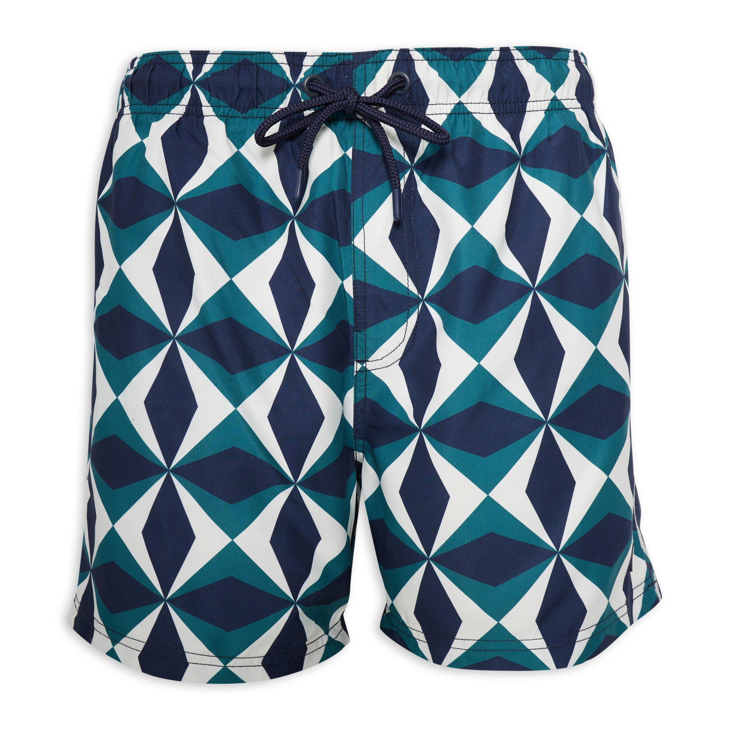 Navy Geo Print Swim Shorts (3151962) | UZZI