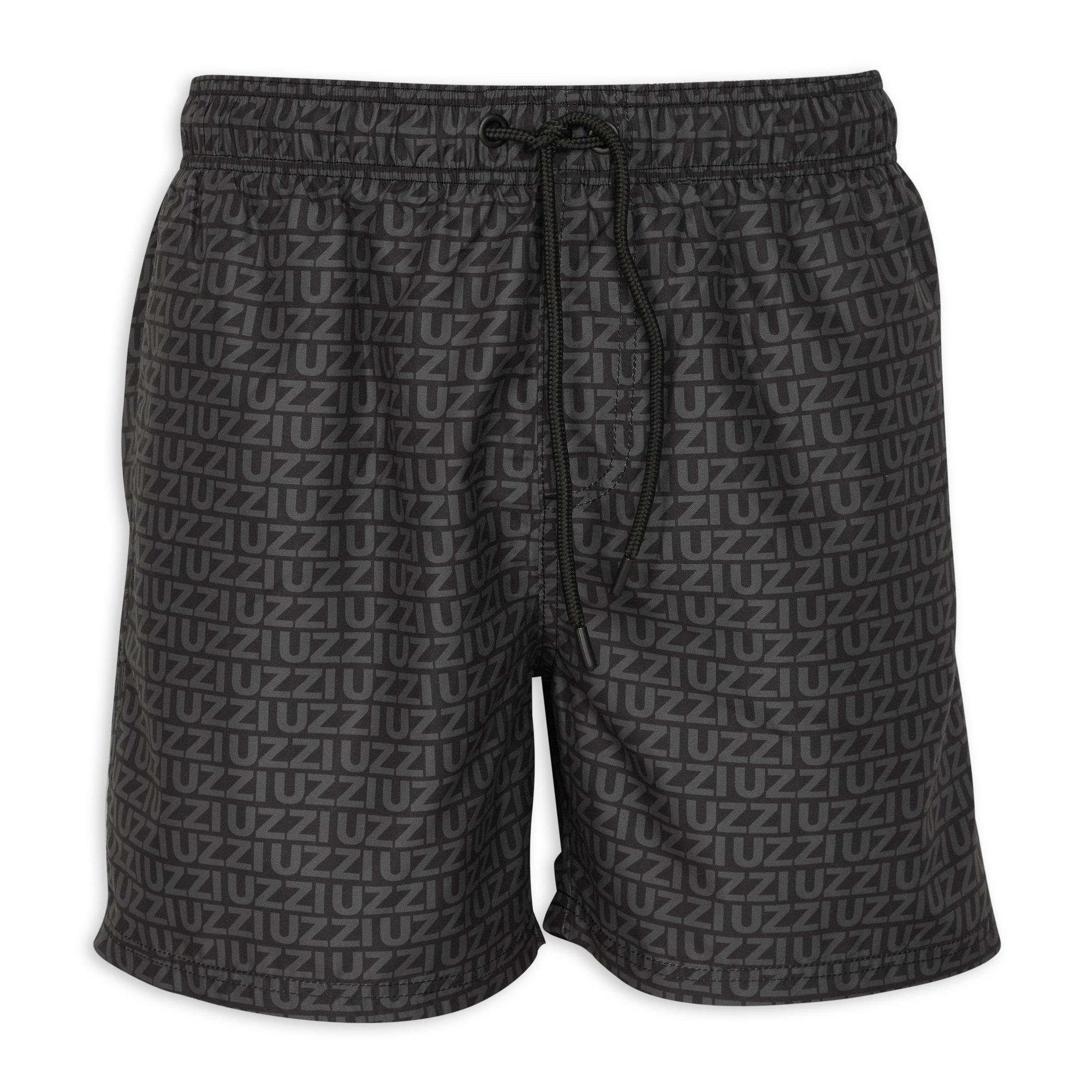Black Branded Swim Shorts (3151977) | UZZI