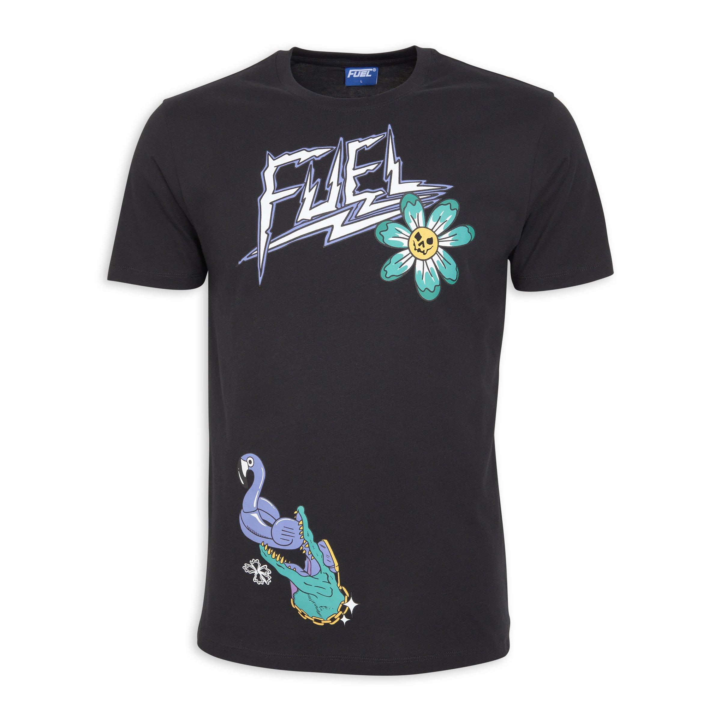 Black Slim Fit Graphic T-shirt (3152461) | Fuel