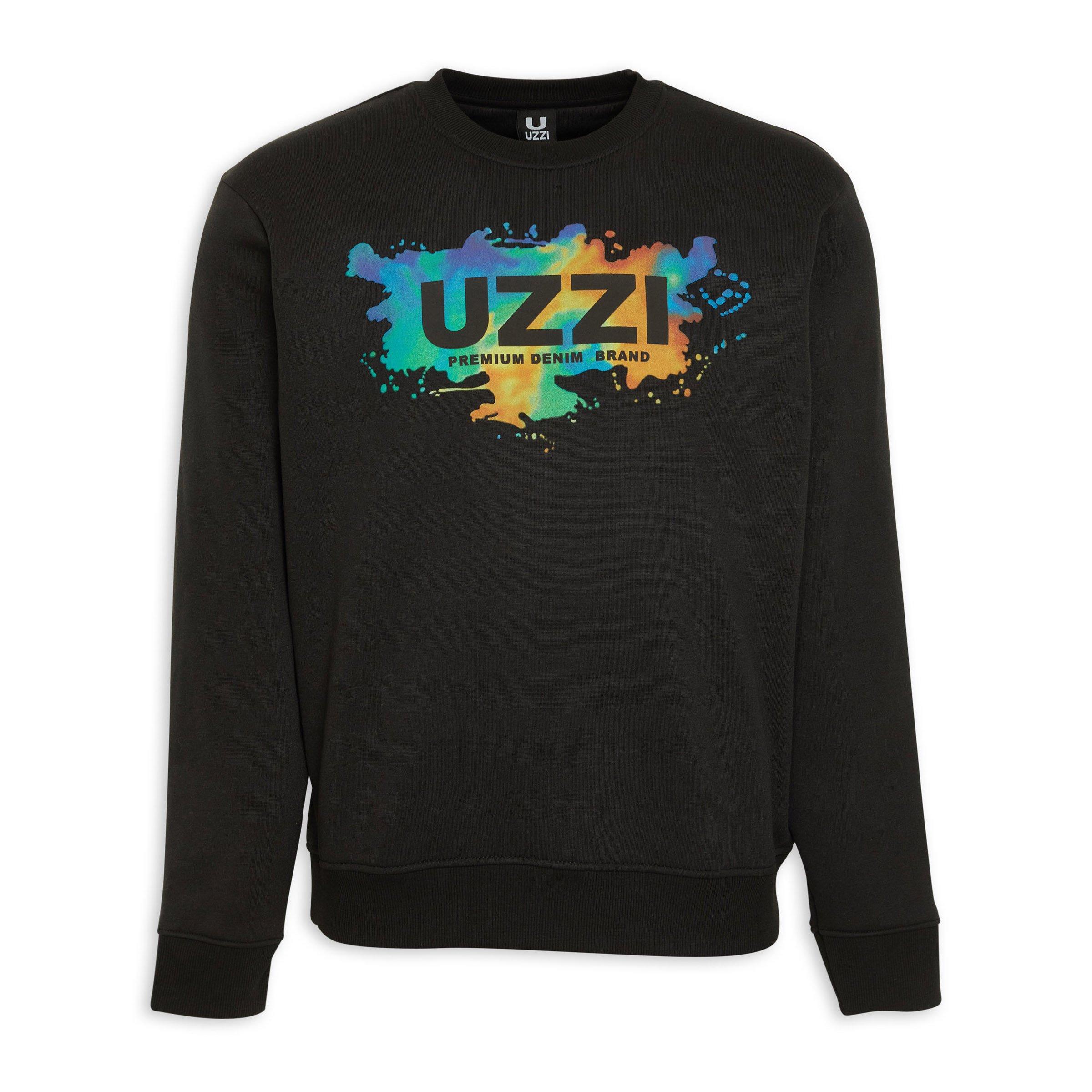 Black Branded Sweat Top (3152973) | UZZI