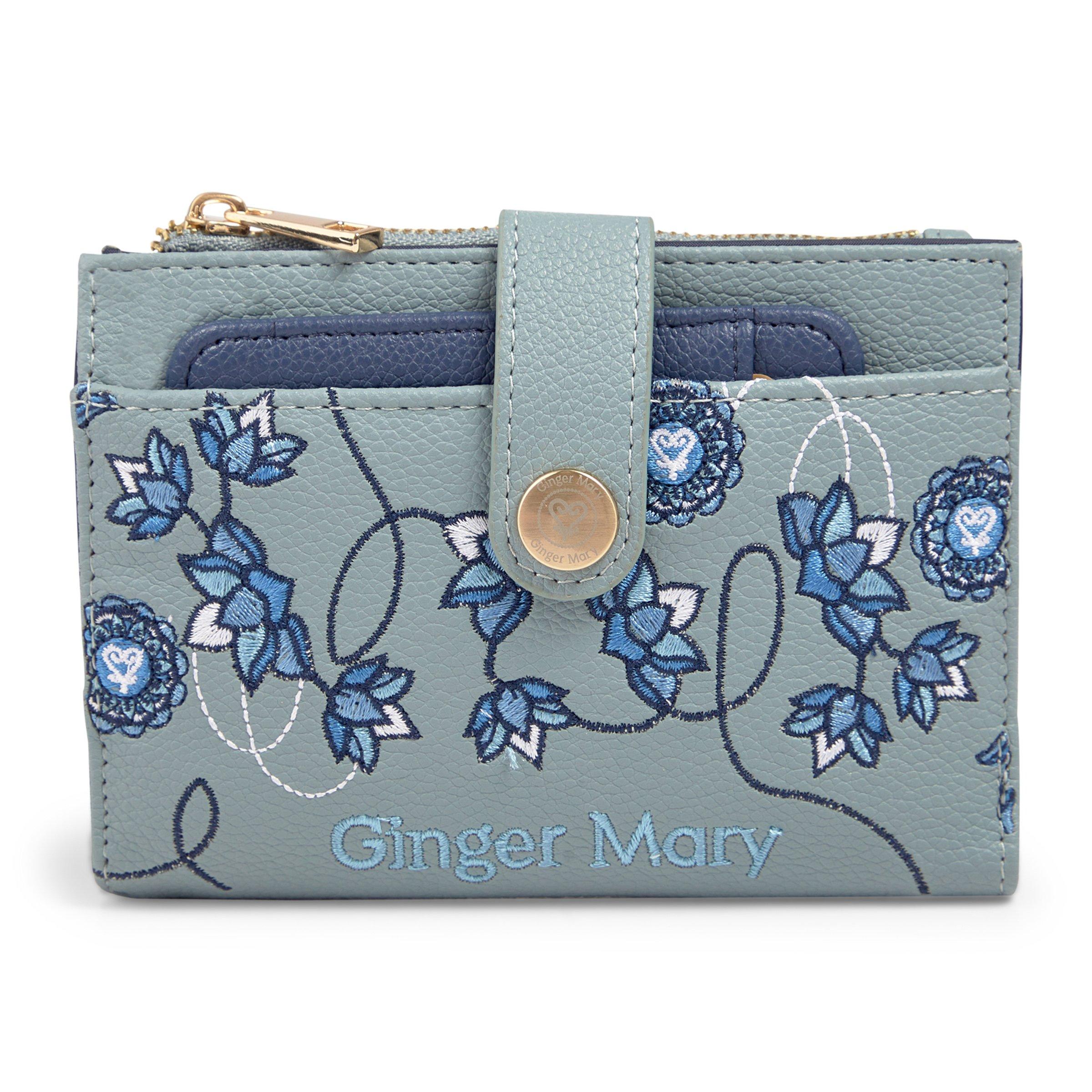 Blue Floral Print Flap Over Purse (3153158) | Ginger Mary