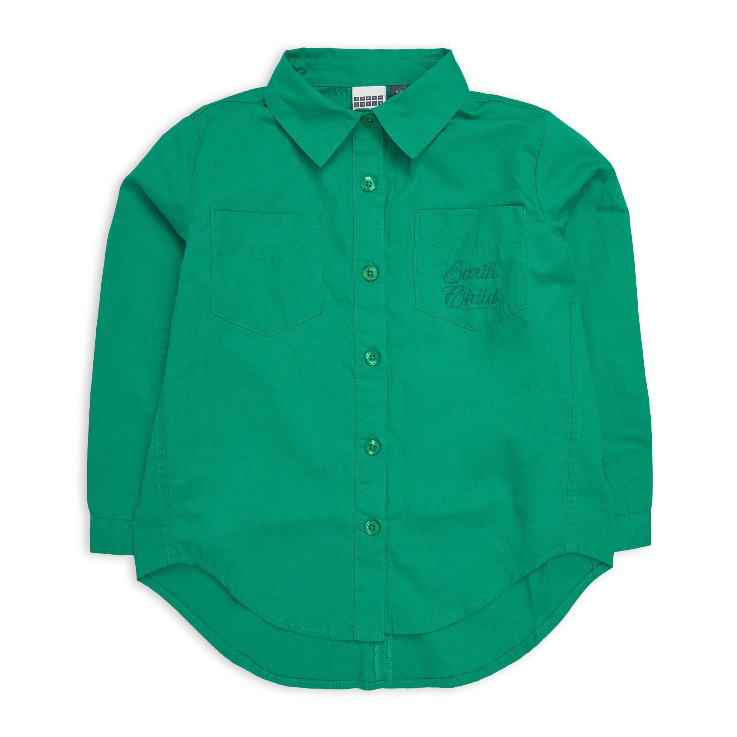 Kid Girl Green Oversized Shirt (3153439) | Earthchild