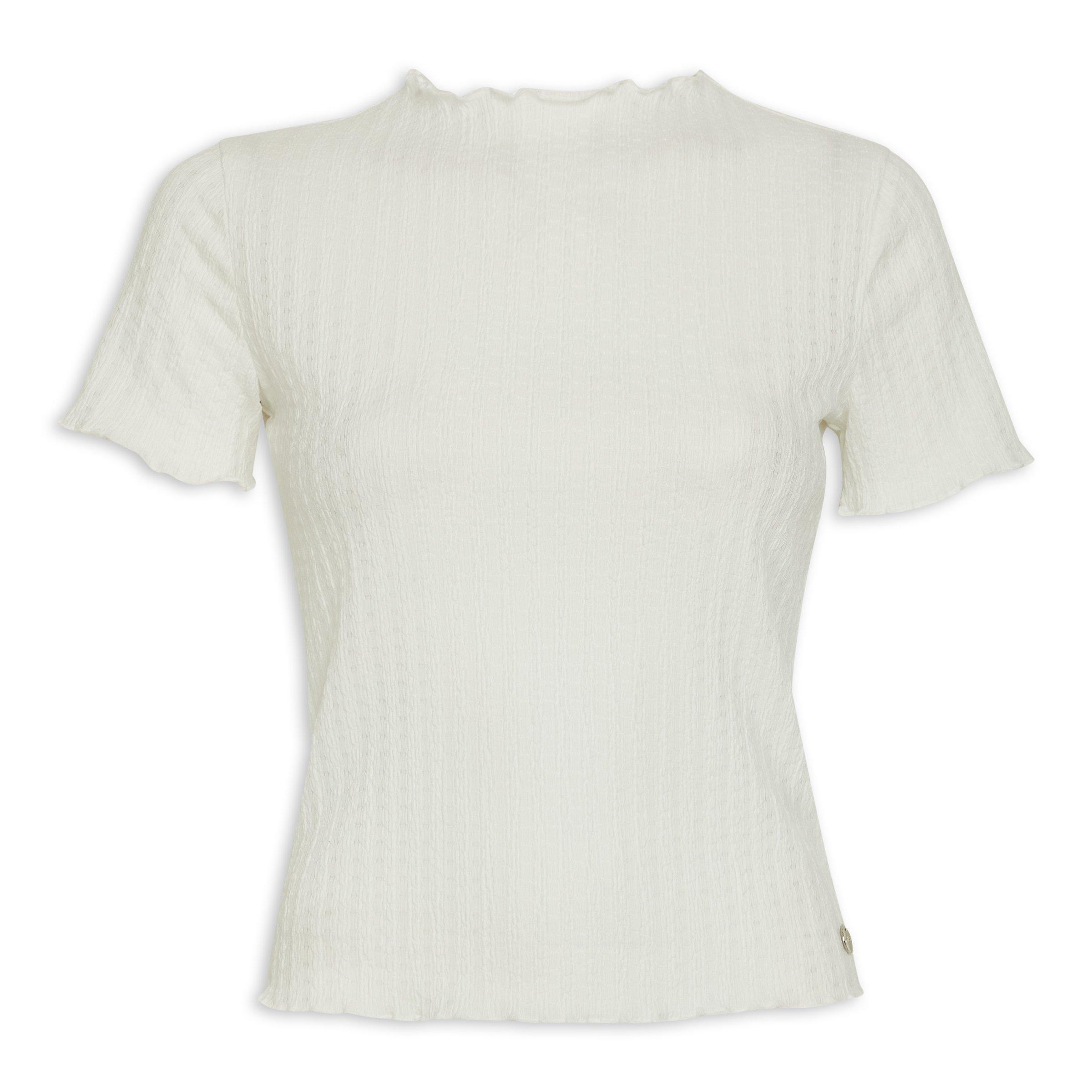 White Textured Fitted T-shirt (3153513) | Inwear