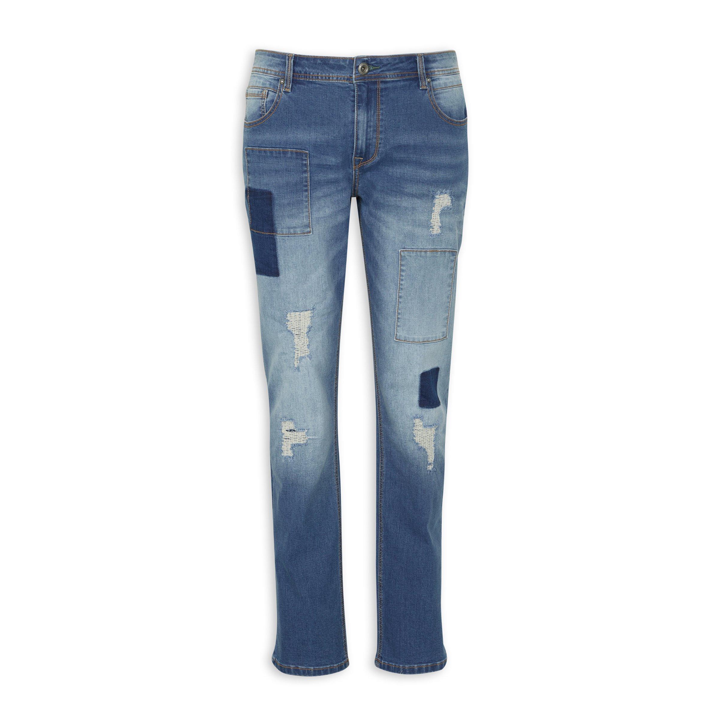 Indigo Regular Fit Ripped Jeans (3153558) | UZZI