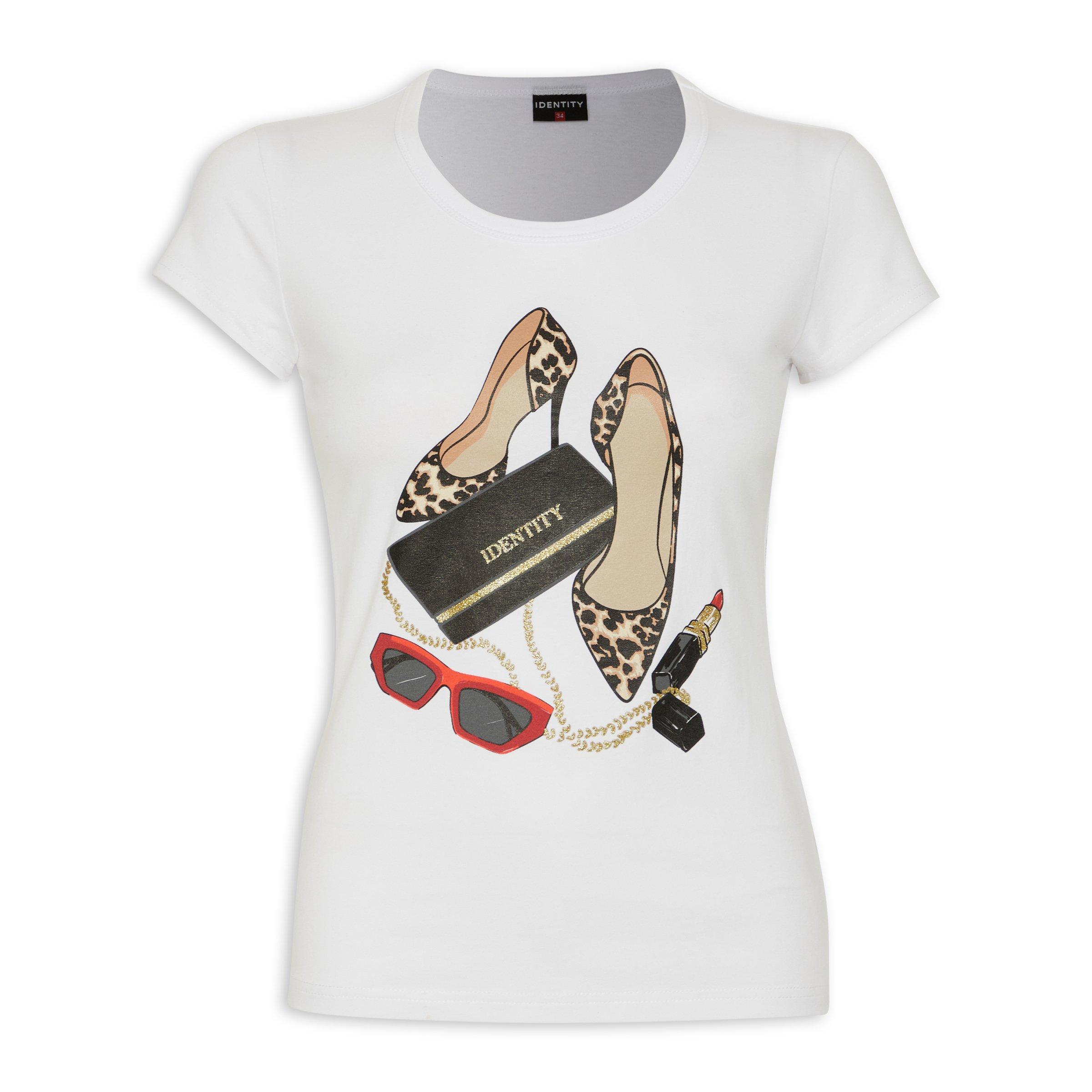 White Fitted Graphic T-shirt (3154097) | Identity