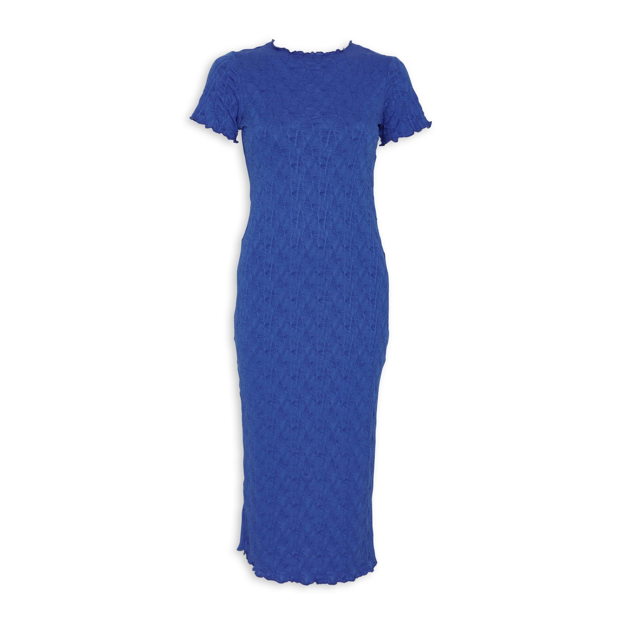 Blue Textured Column Dress (3154256) | Inwear