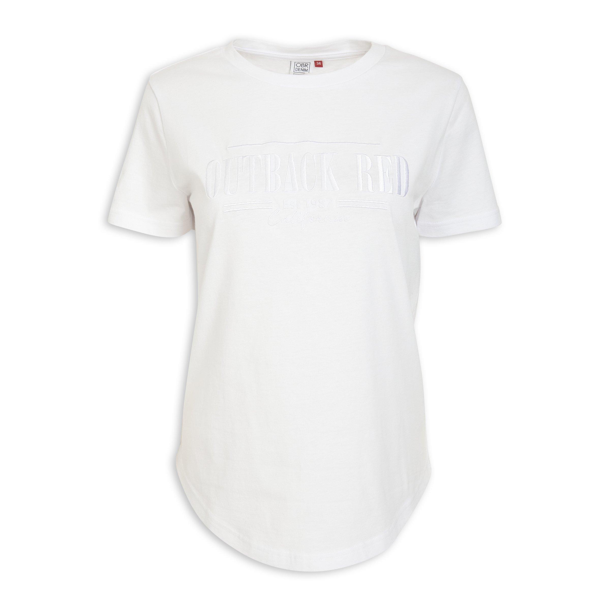 White Branded T-shirt (3154383) | OUTBACK RED