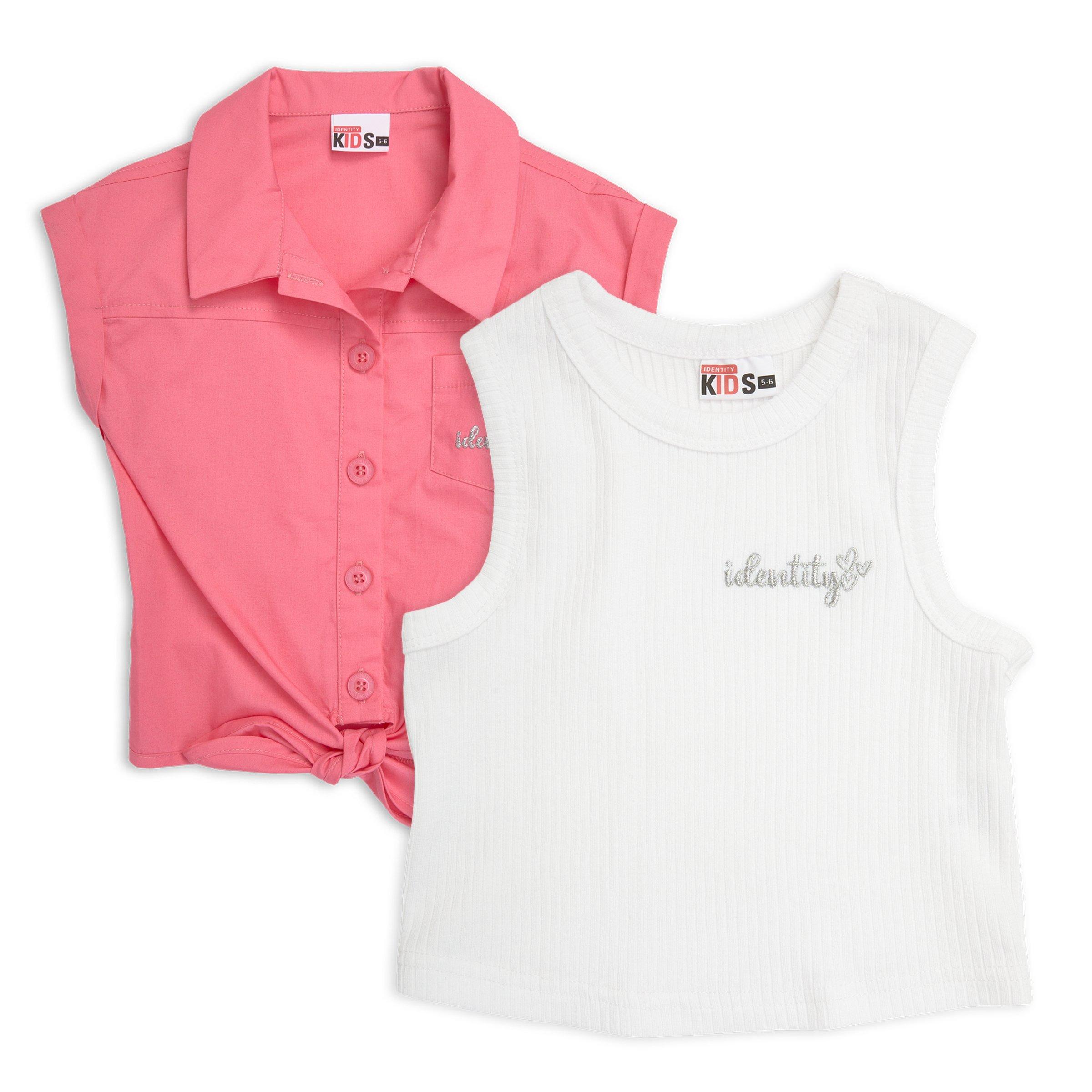 Kid Girl Pink and White Tops (3154401) | Identity