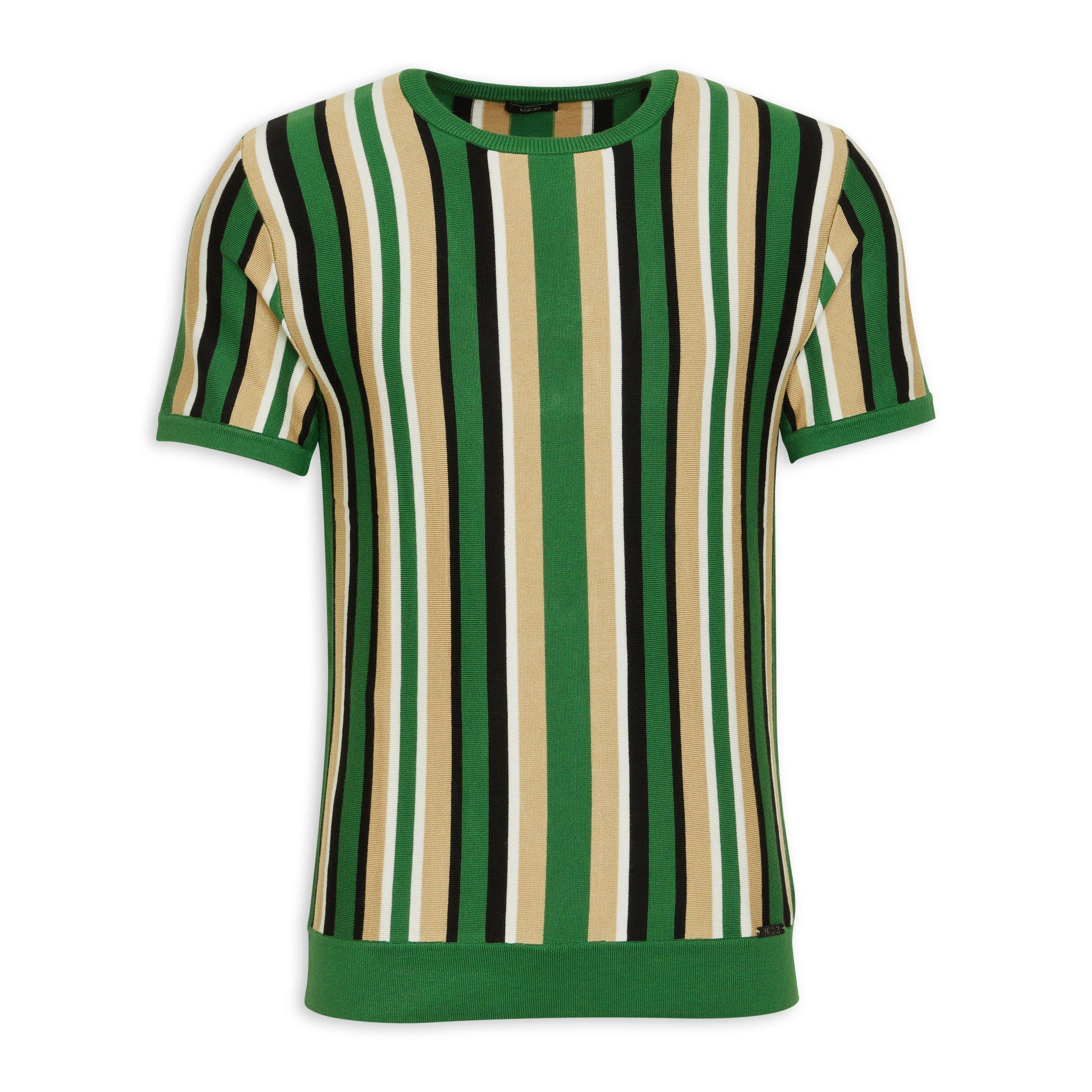 Green Striped Knit Top (3154733) | UZZI