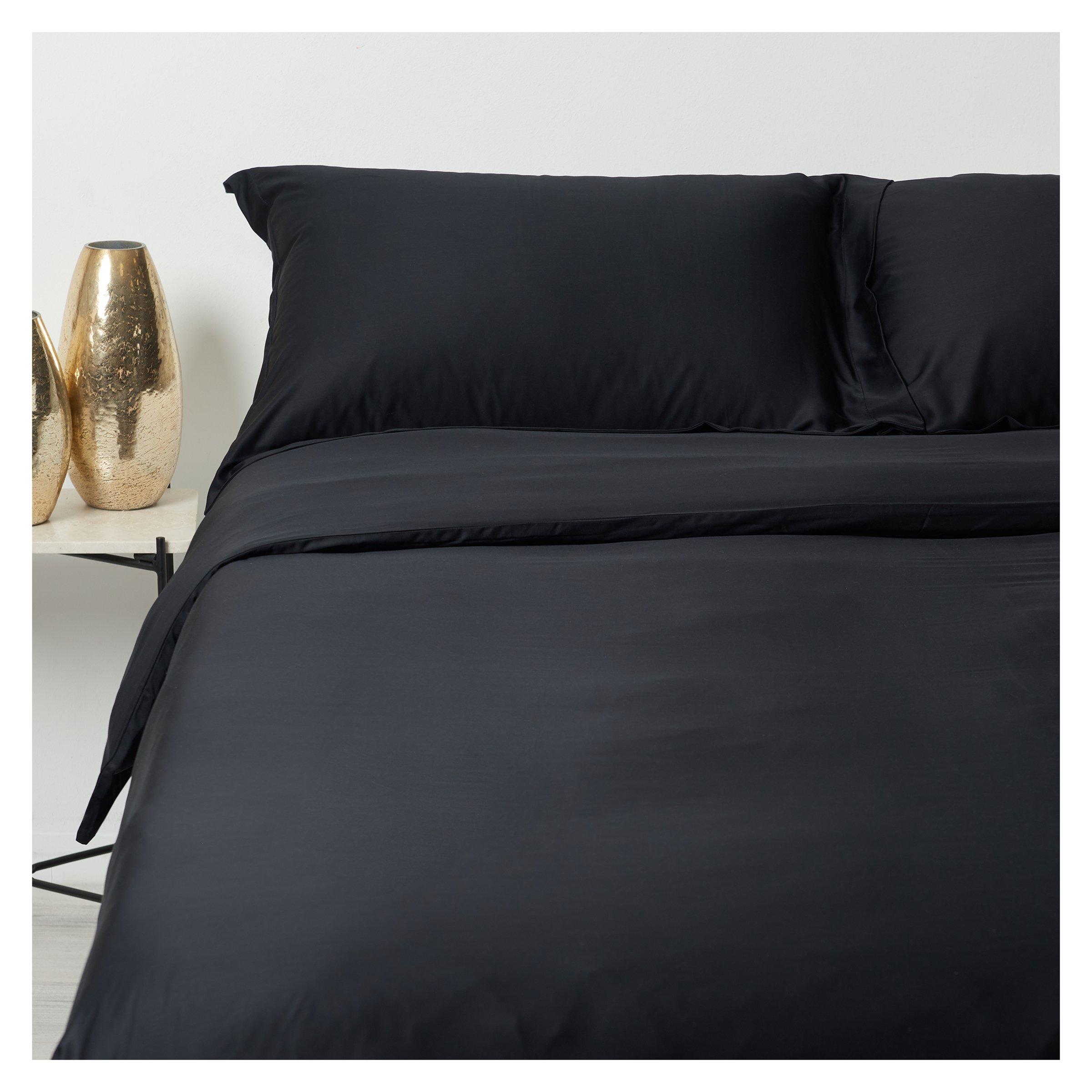 Black Bamboo Oxford Duvet Cover Set (3154933) | Loads of Living