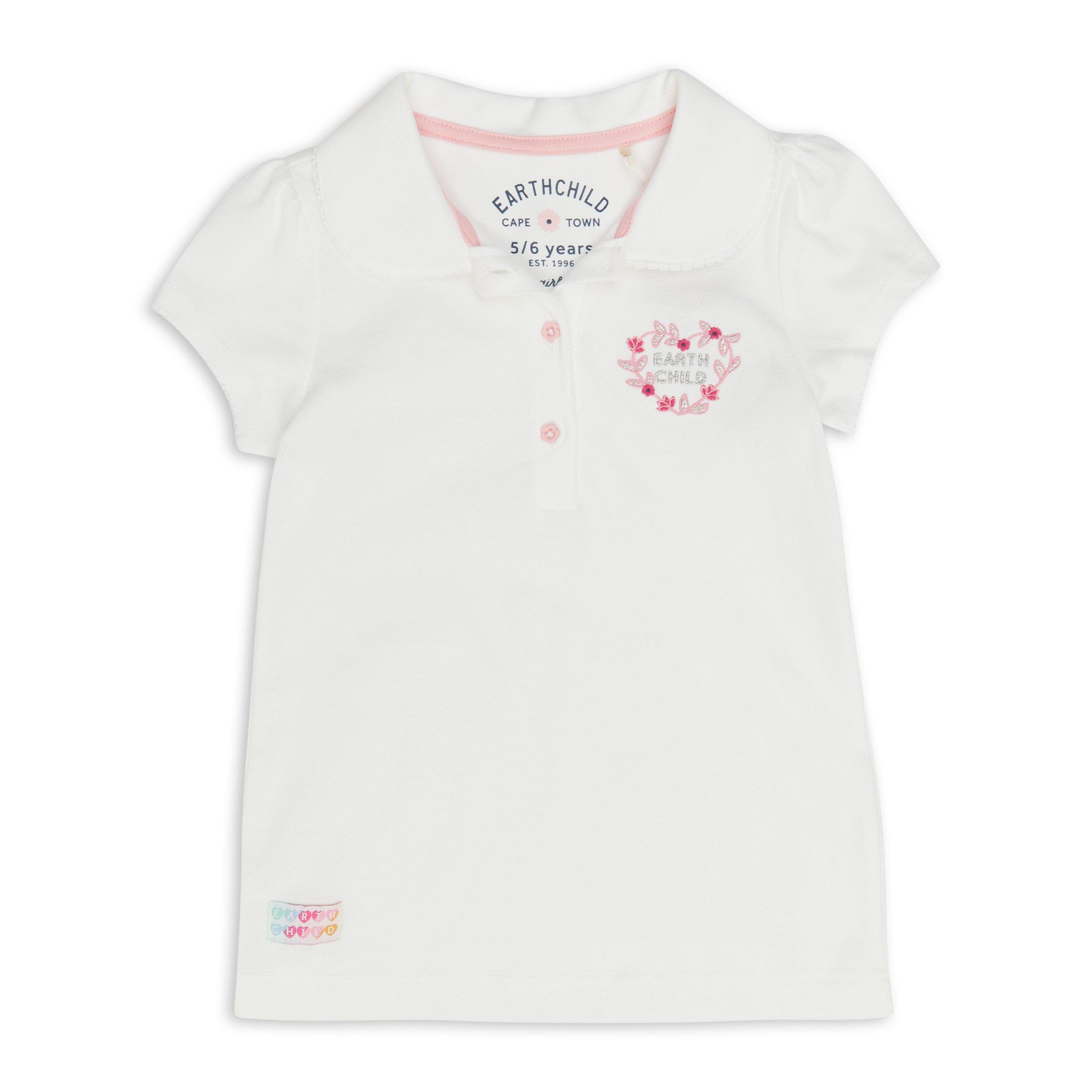Kid Girls White Golfer Shirt (3154979) | Earthchild