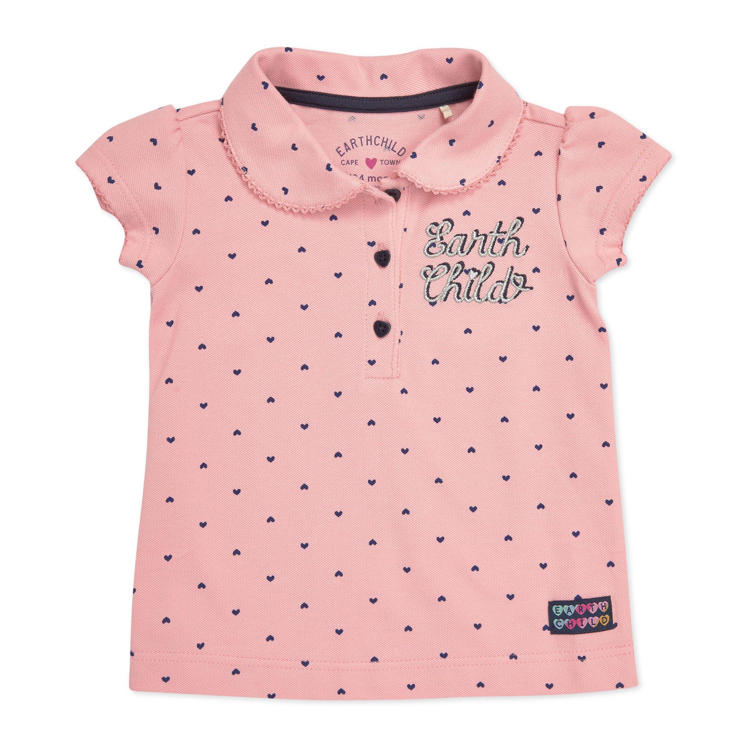 Baby Girls Pink Heart Print Golfer (3155144) | Earthchild