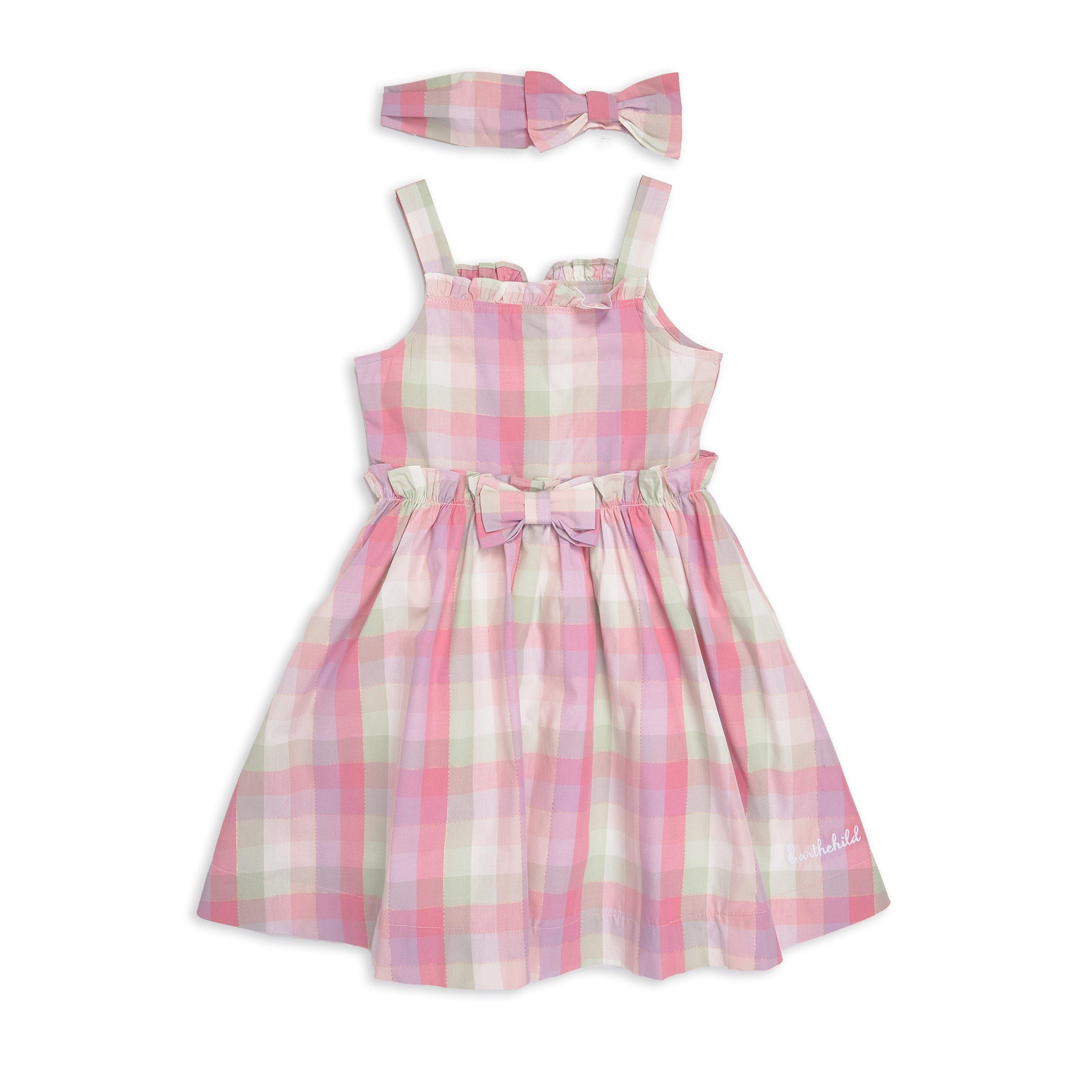 Kid Girls Pink Check Dress (3156397) | Earthchild