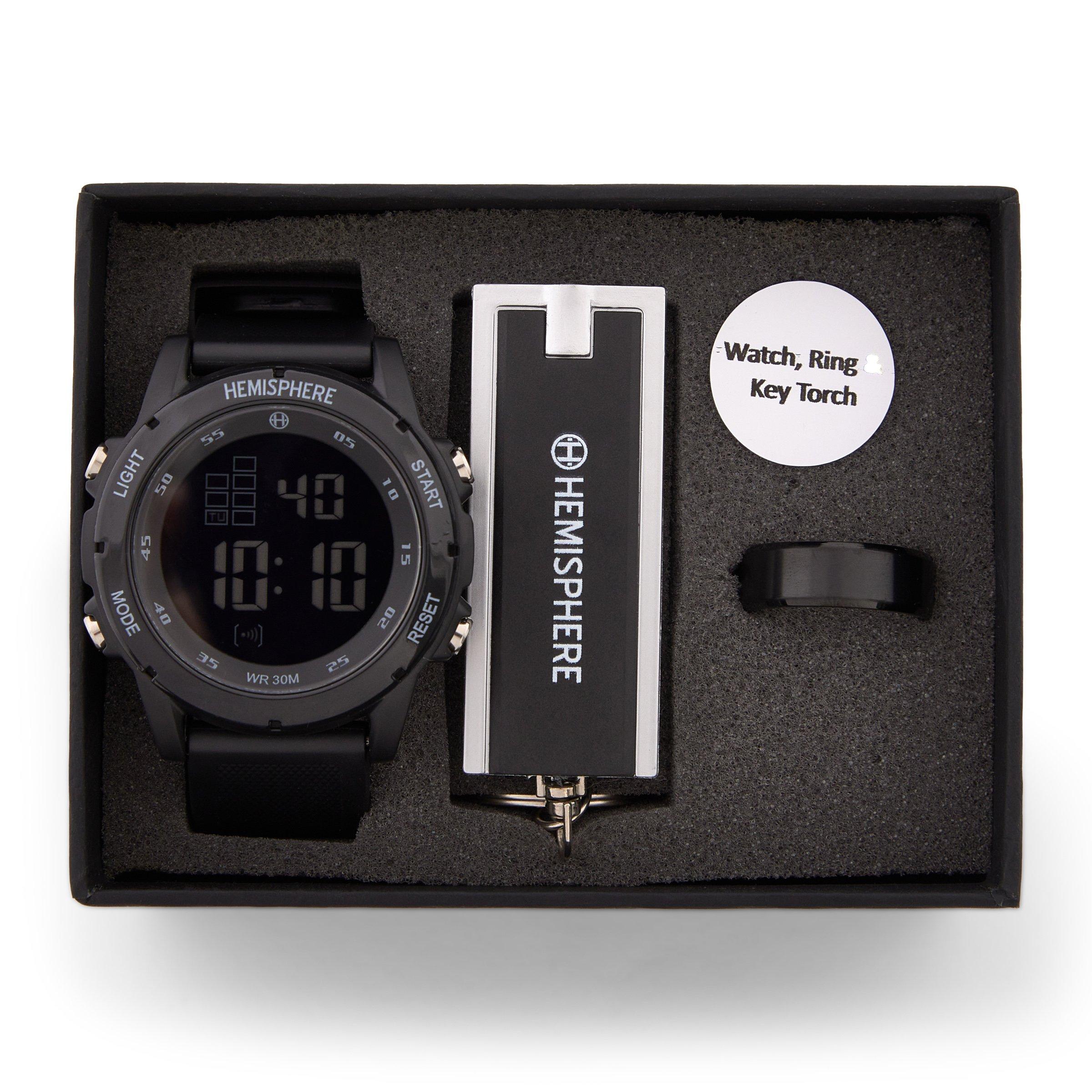 Watch, Ring and Torch Keyring Set (3157016) | Stainless Steel