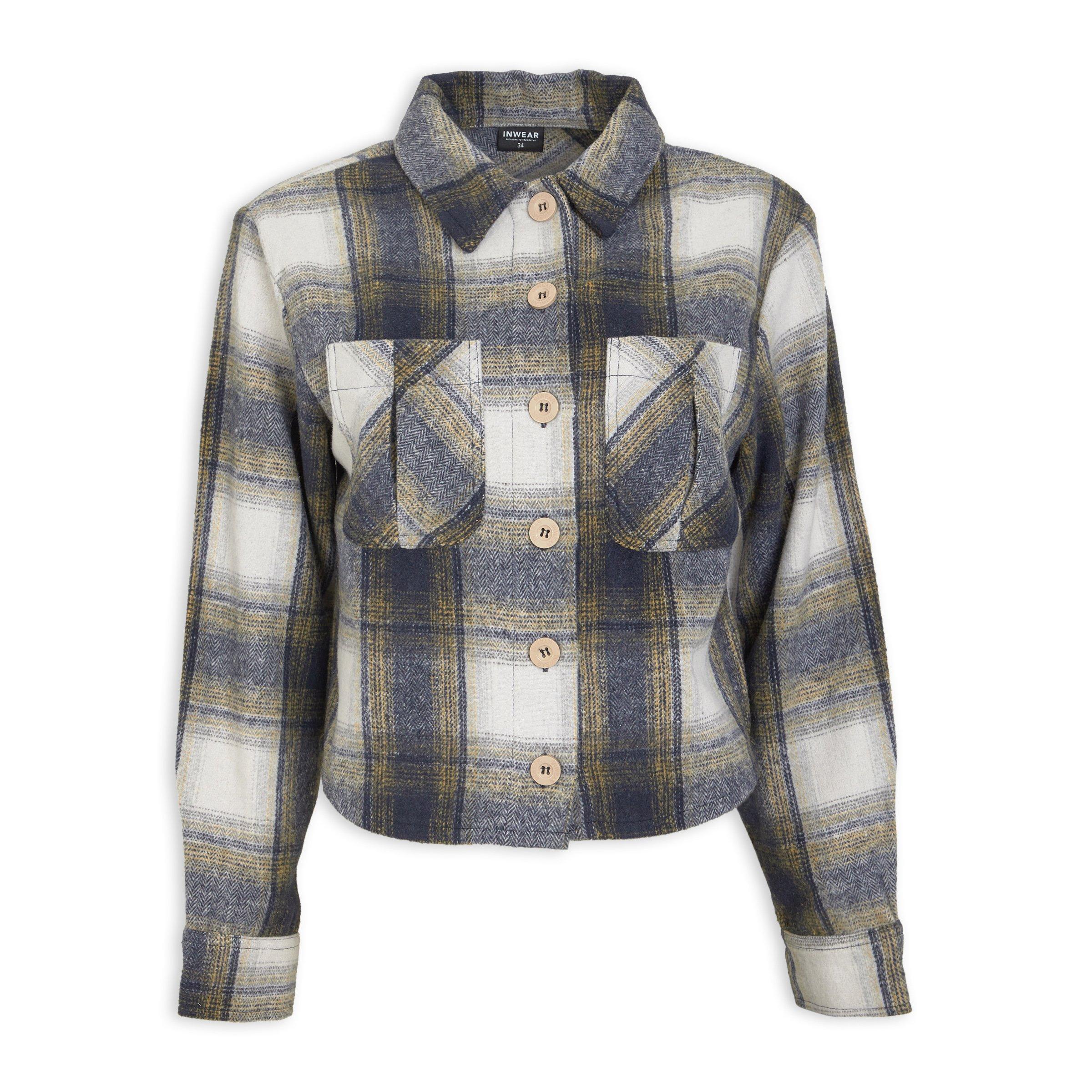 Blue & Stone Check Shacket (3157348) | Inwear