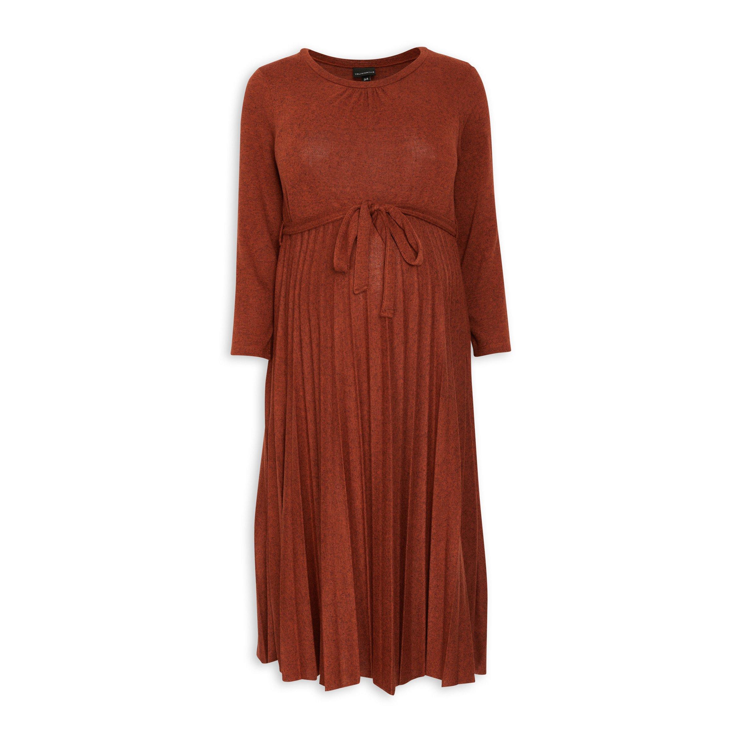 Rust Fit & Flare Knit Maternity Dress (3157510) | Truworths