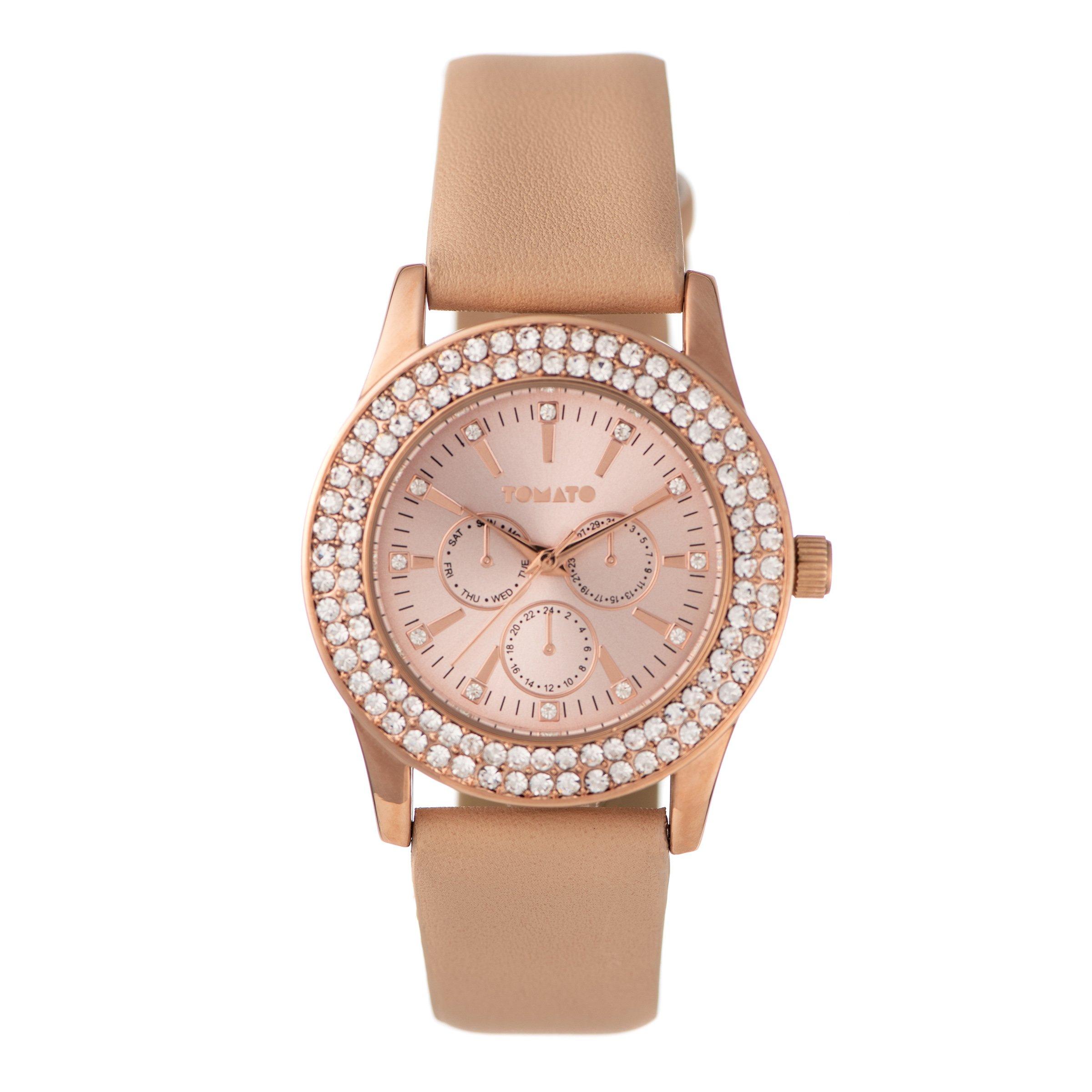 Pink PU Leather Watch (3157679) | Tomato