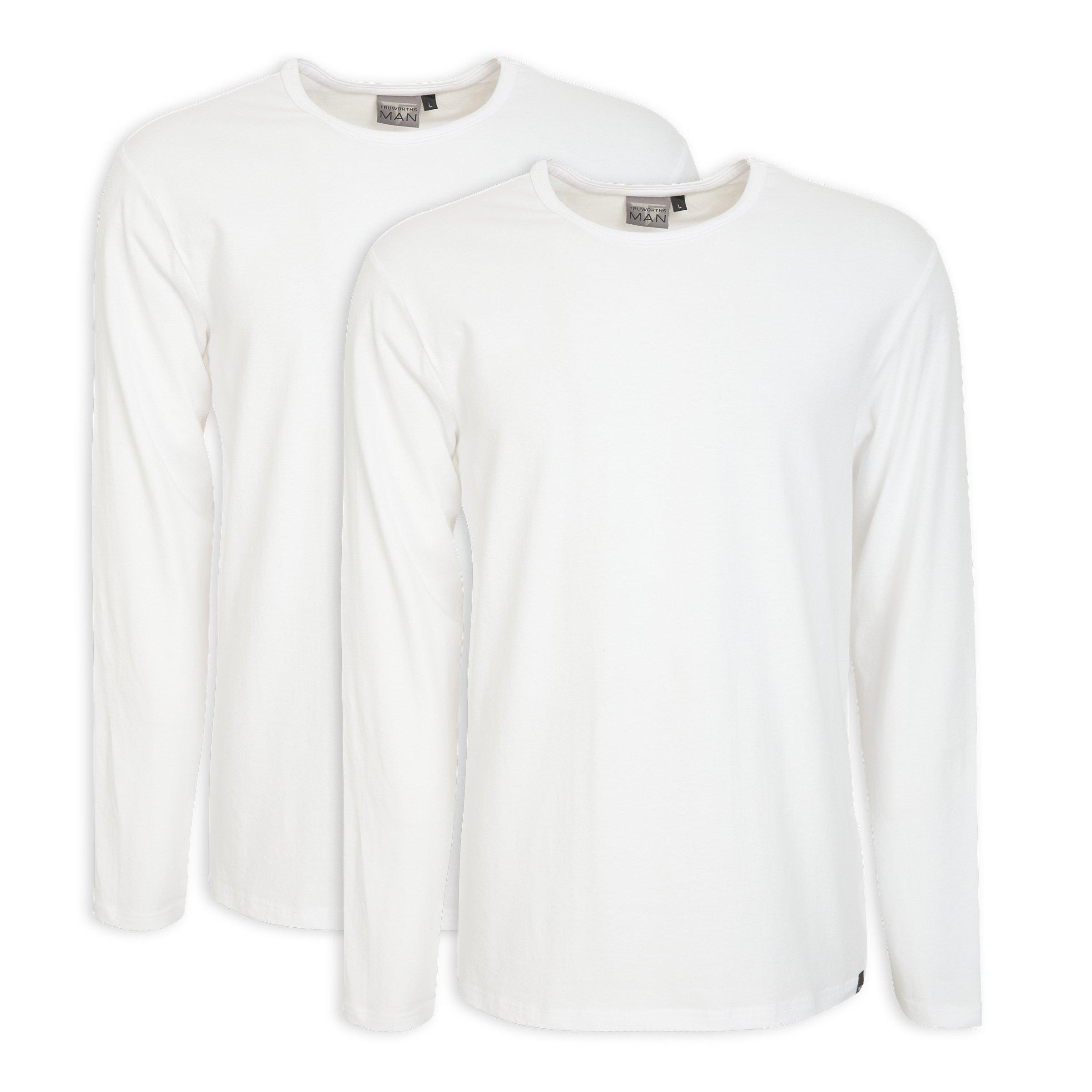 2-pack White Long Sleeve Vests (3157694) | Truworths Man