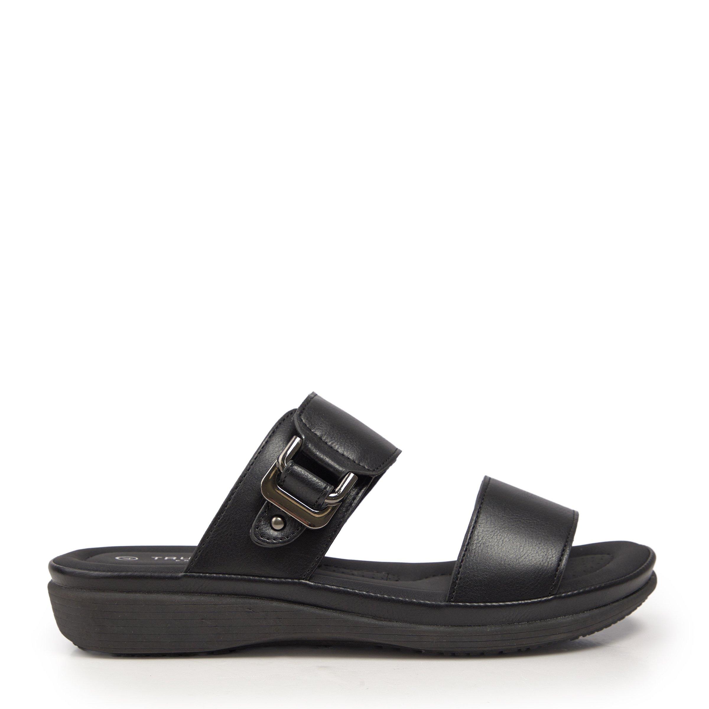 Black Double Strap Mule Sandals (3157697) | Truworths