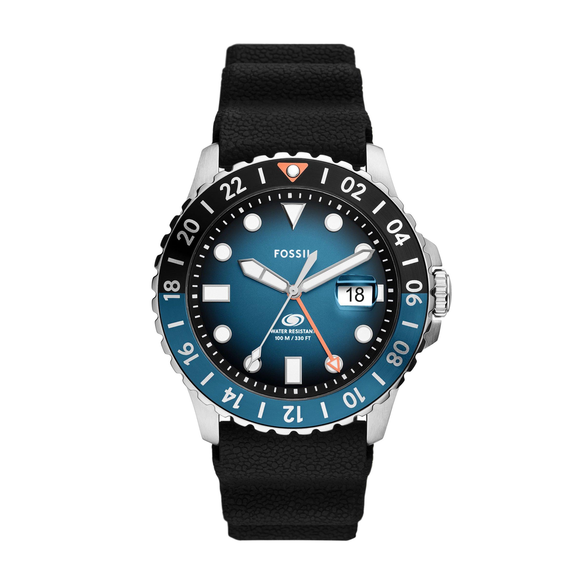 Black and Blue FB Silicone Watch (3158224) | Fossil