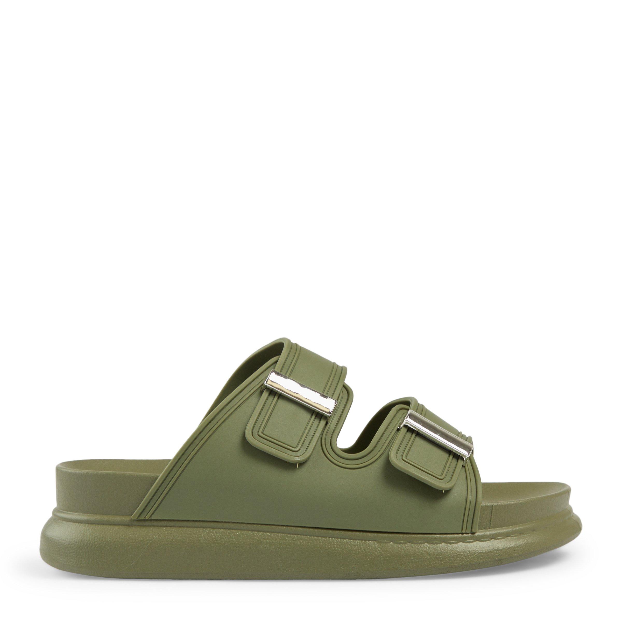 Khaki Green Double Strap Slides (3158906) | Identity