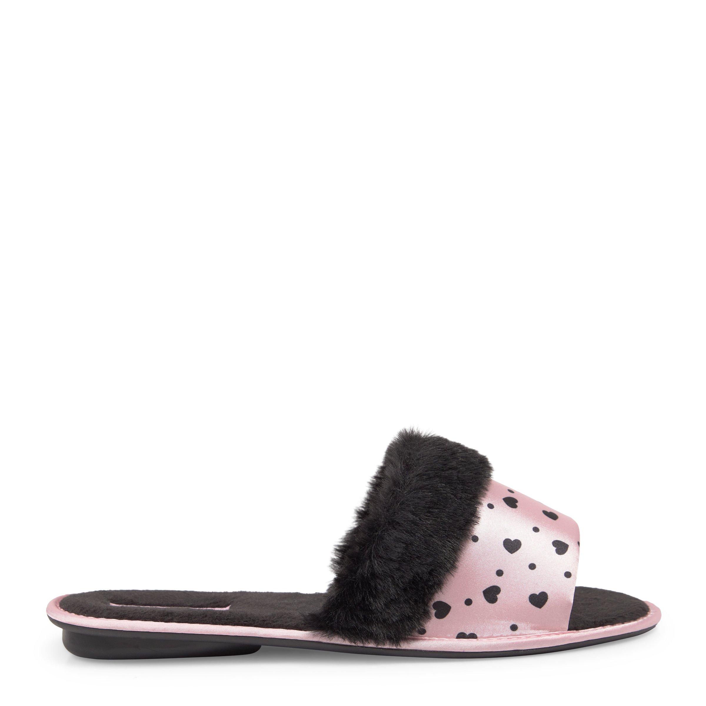 Pink Heart Print Slippers (3159227) | Identity