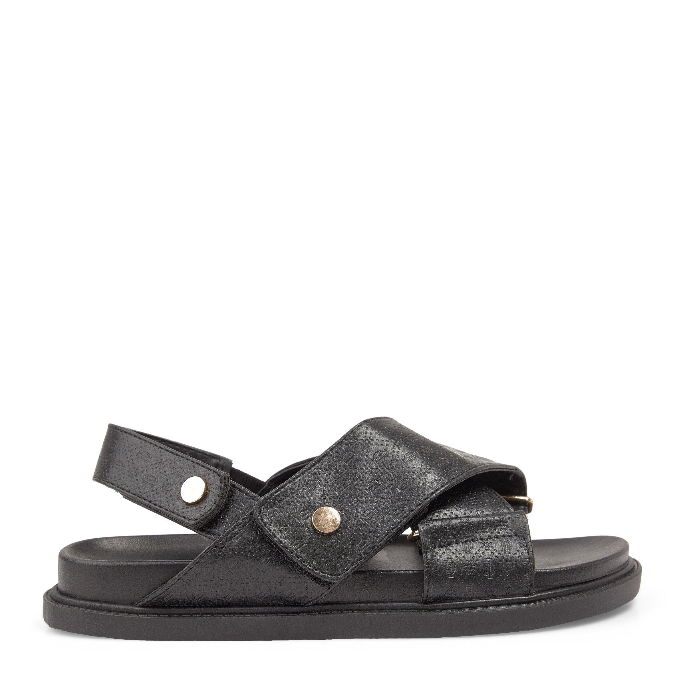Black Embossed Slingback Sandals (3159480) | Identity