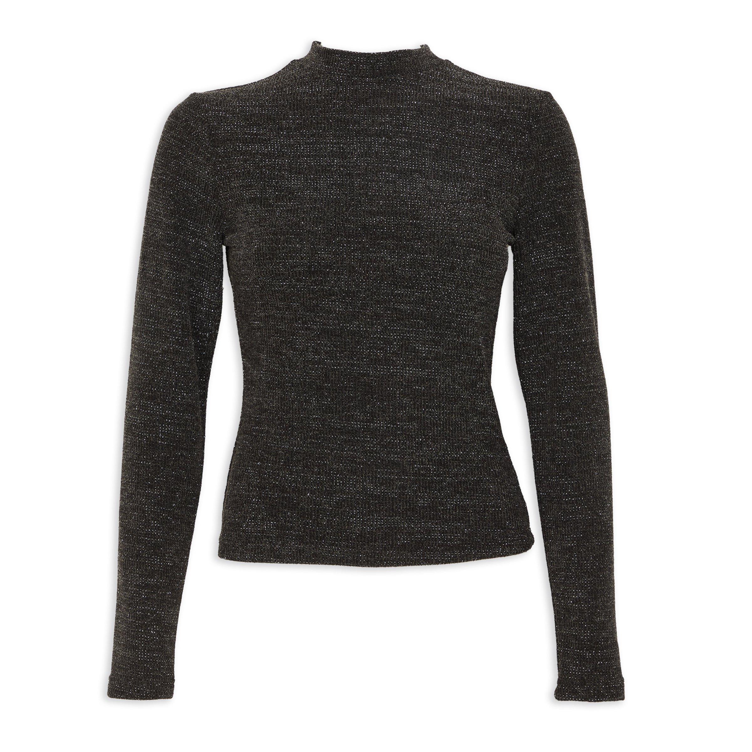 Black Glitter Turtle Neck Top (3159629) | Inwear