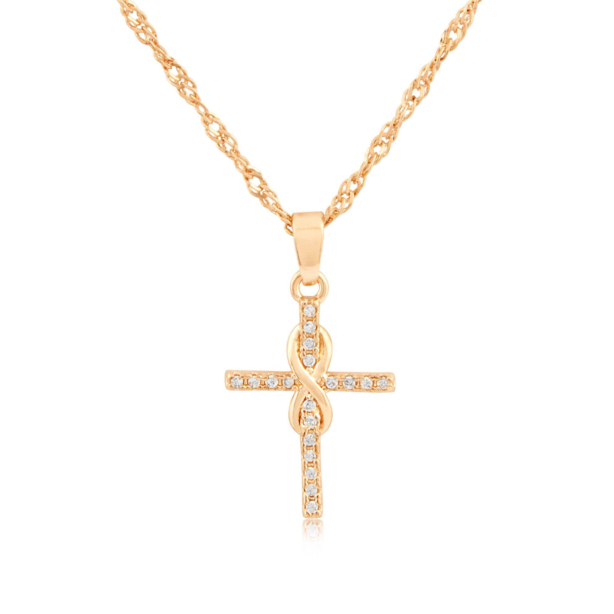 Gold Plated Infinity Cross Pendant (3159640) | Sparkle