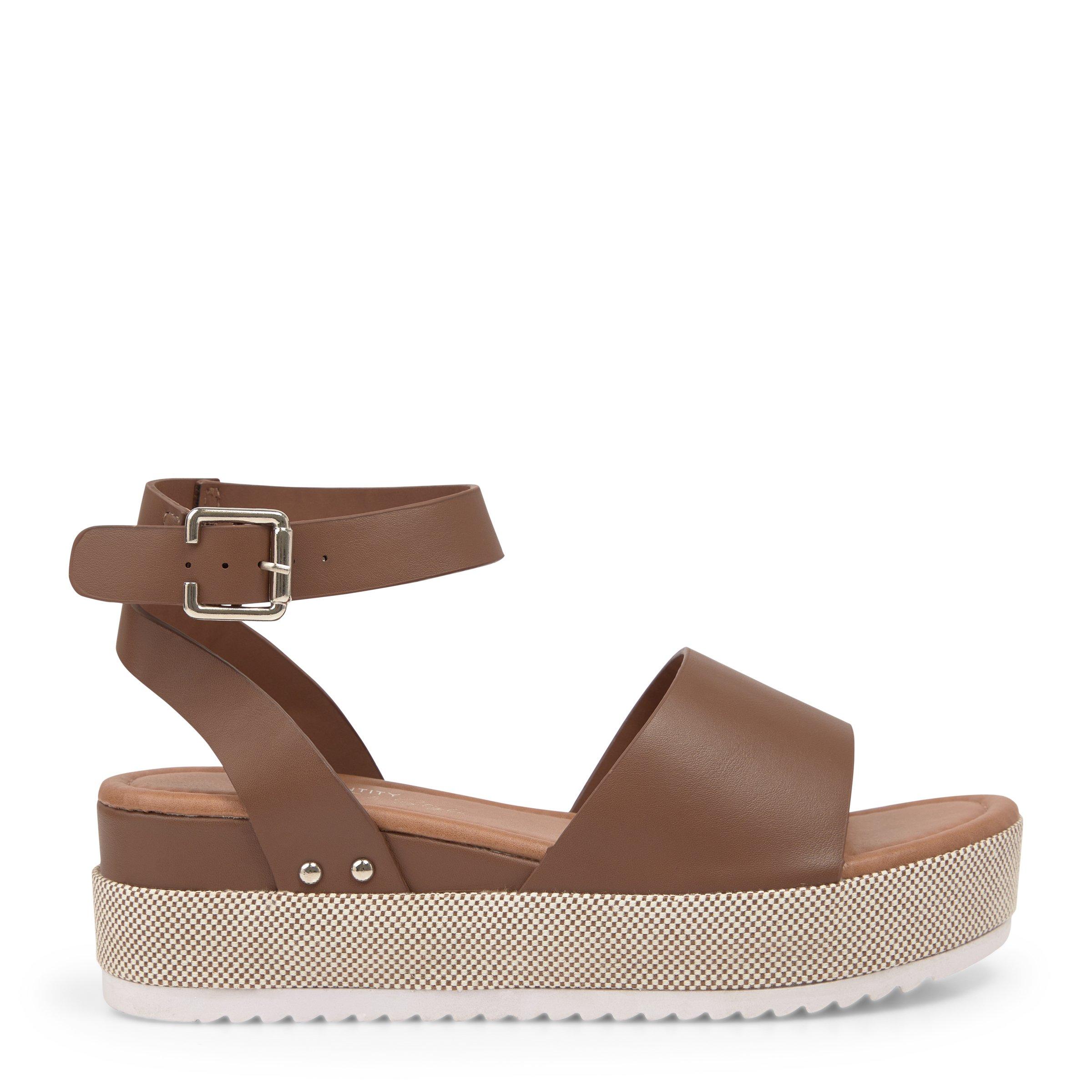Brown Plaftform Ankle Strap Sandals (3159693) | Identity