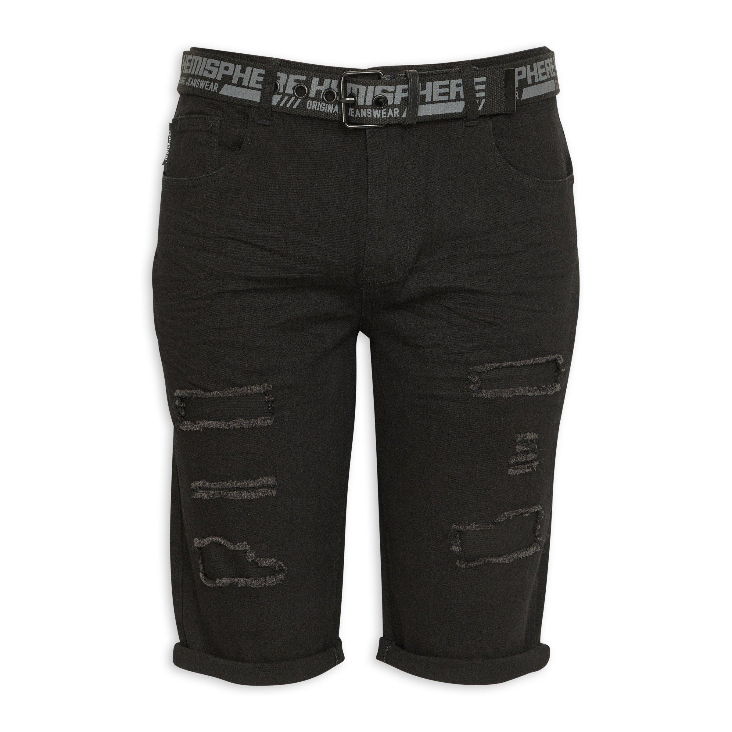 Black Belted Denim Shorts (3160052) | Hemisphere