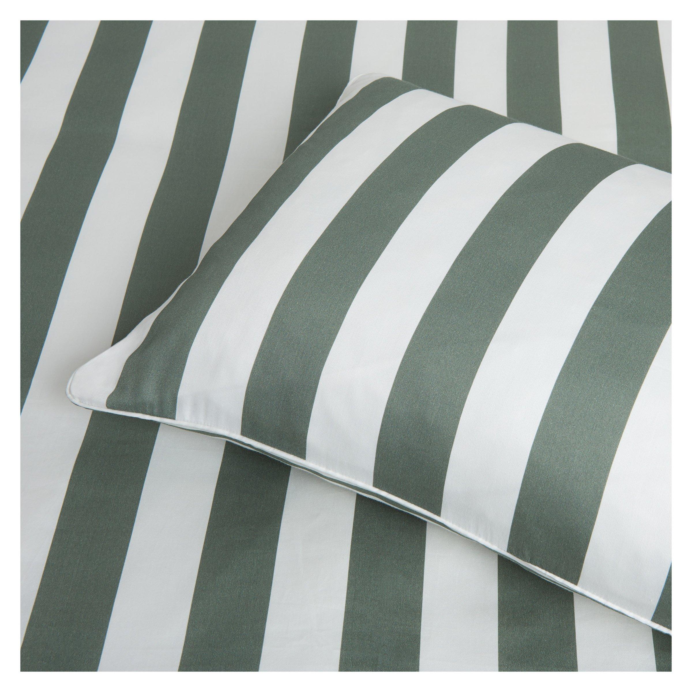 200TC Sage Stripe Pillowcase Set (3160316) | Loads of Living