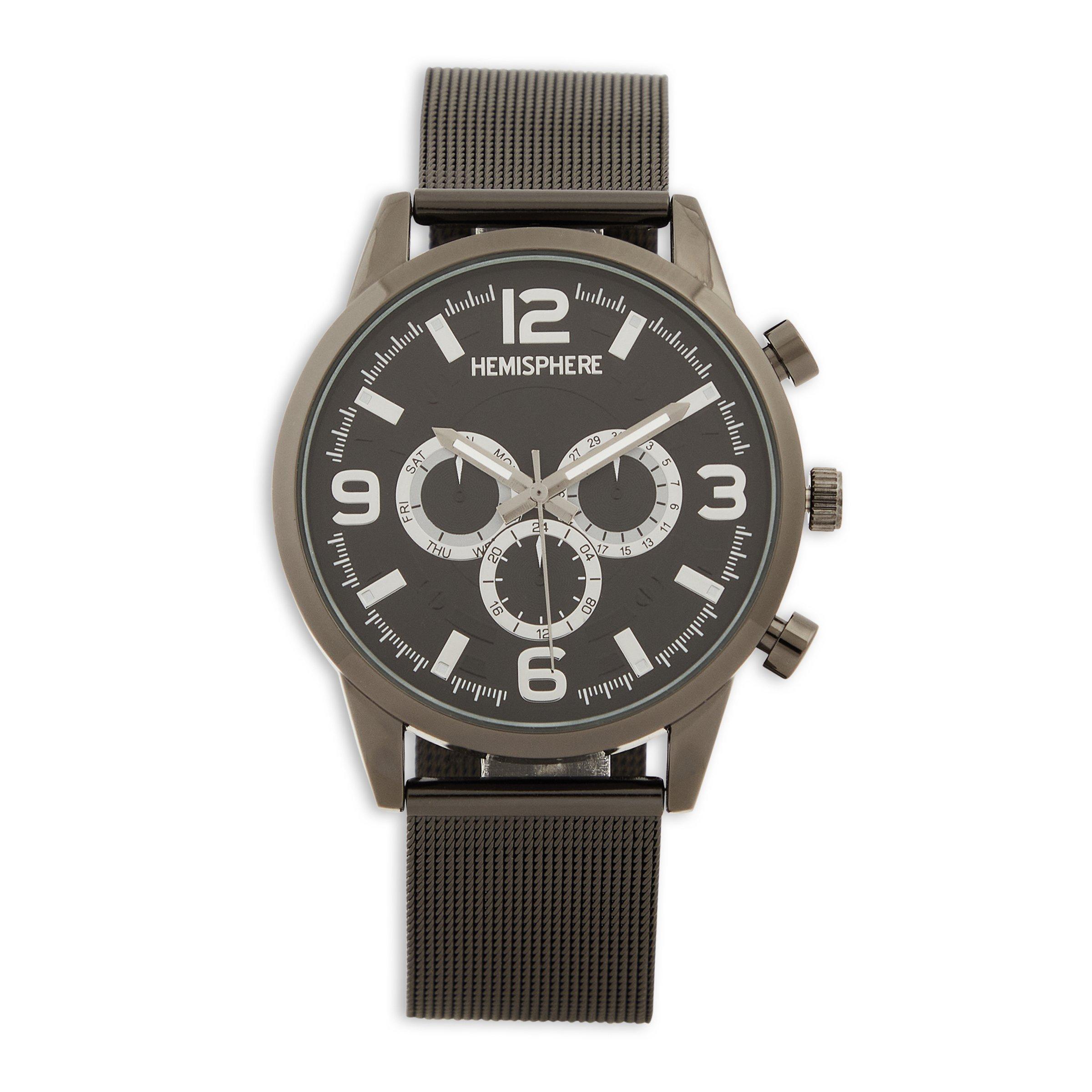 Hemisphere Black Gun Mesh Watch (3160424) | Hemisphere