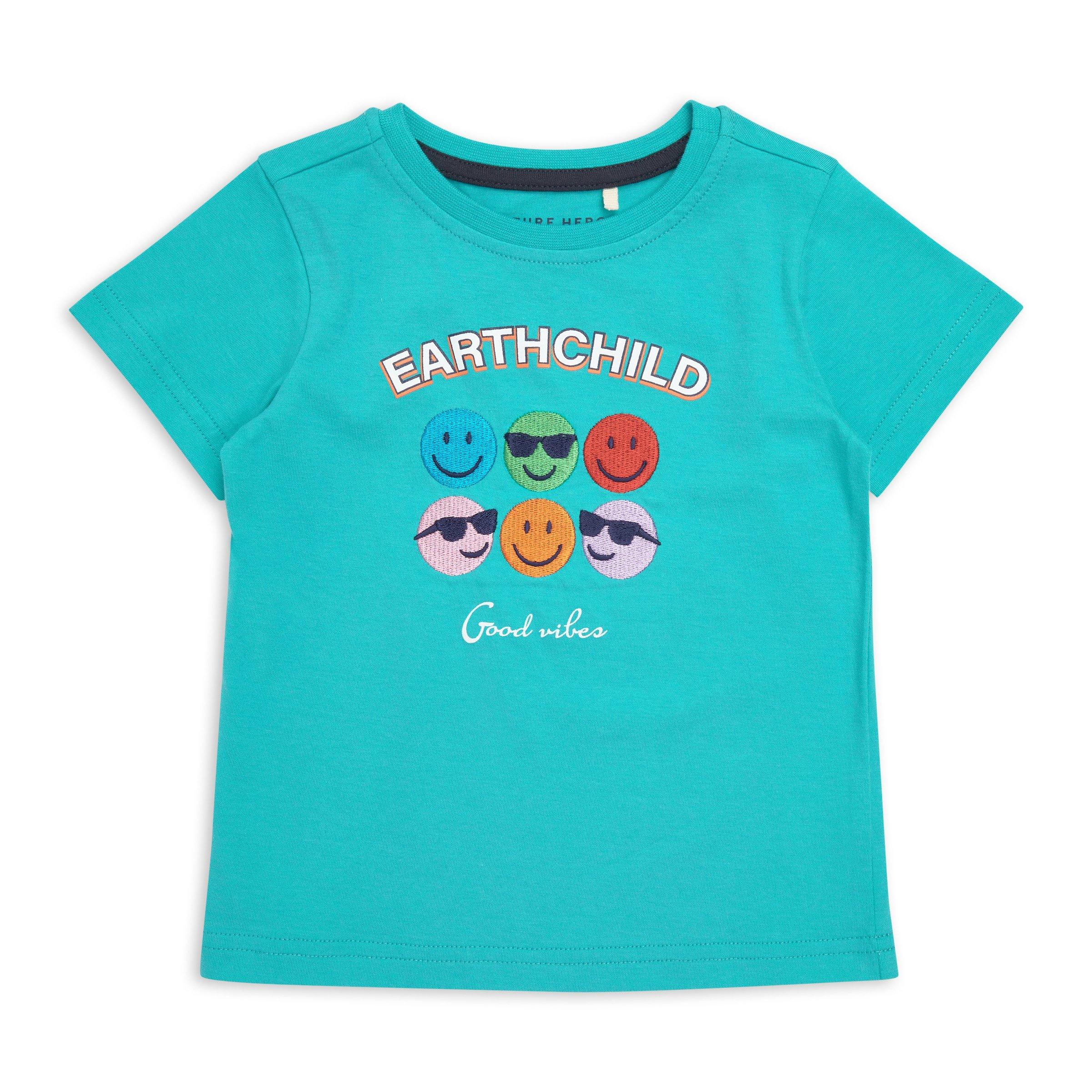 Baby Boys Turquoise Graphic T-shirt (3160520) | Earthchild