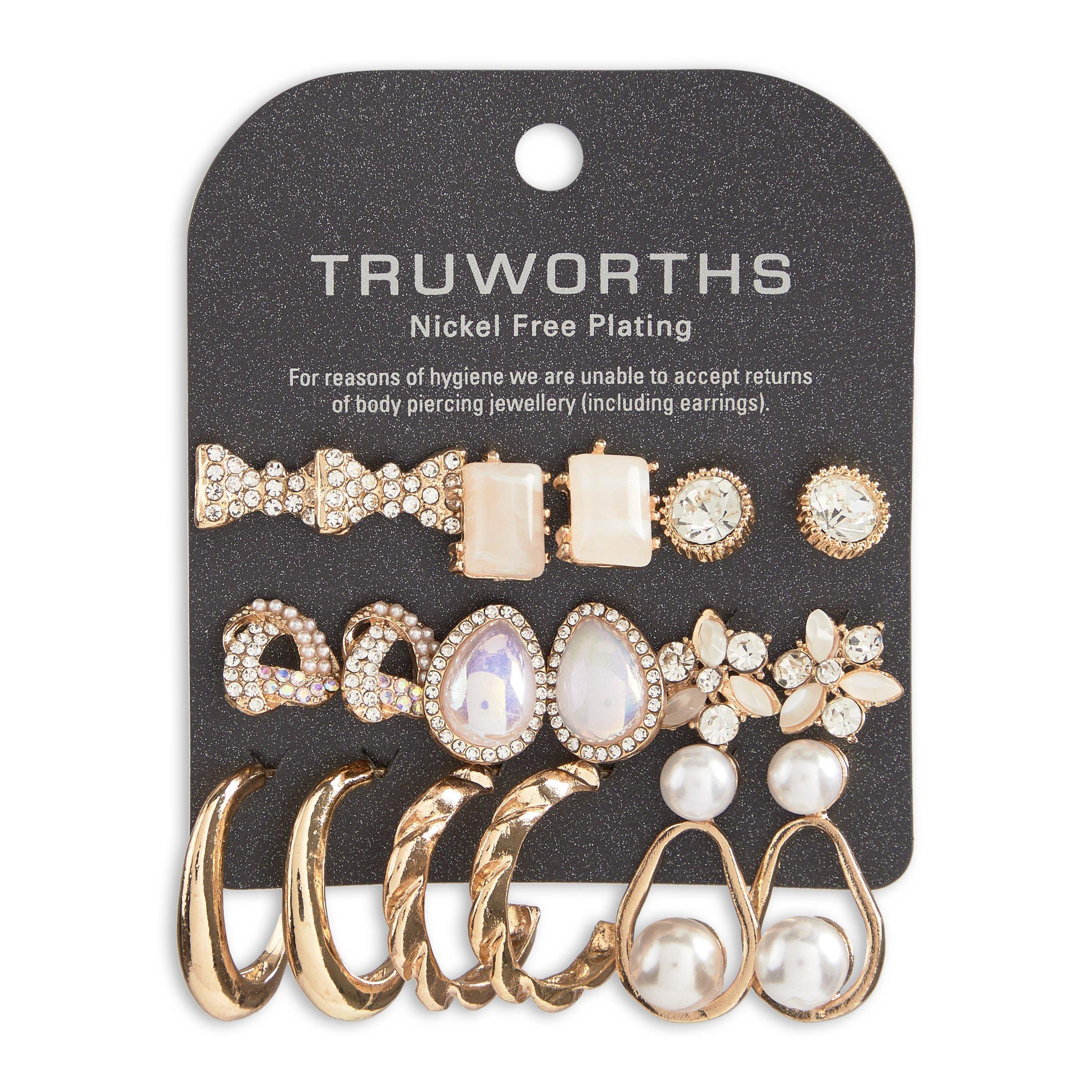 Gold 9-pack Earrings (3160612) | Truworths