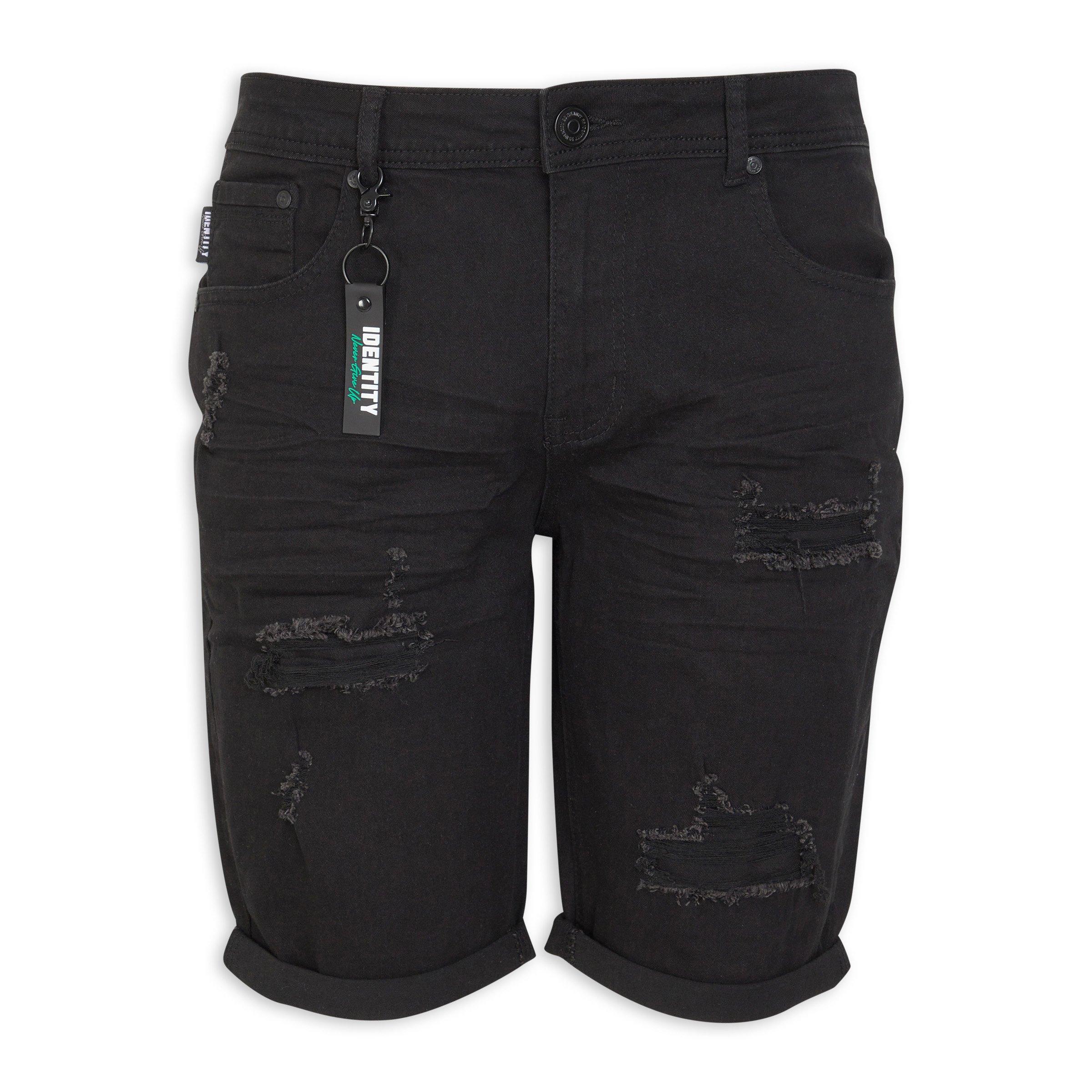 Black Ripped Denim Shorts (3160762) | Identity