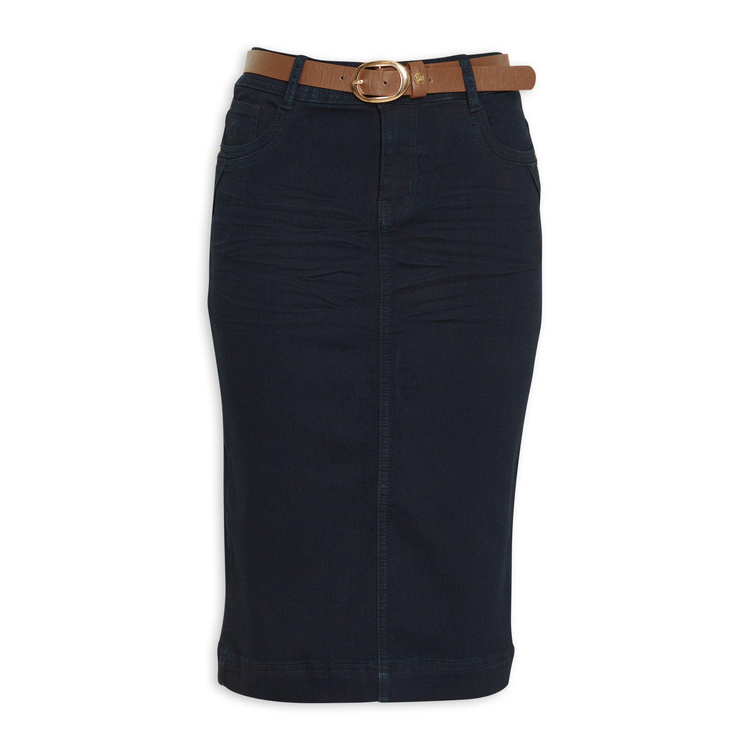Navy Belted Denim Skirt (3160797) | Daniel Hechter