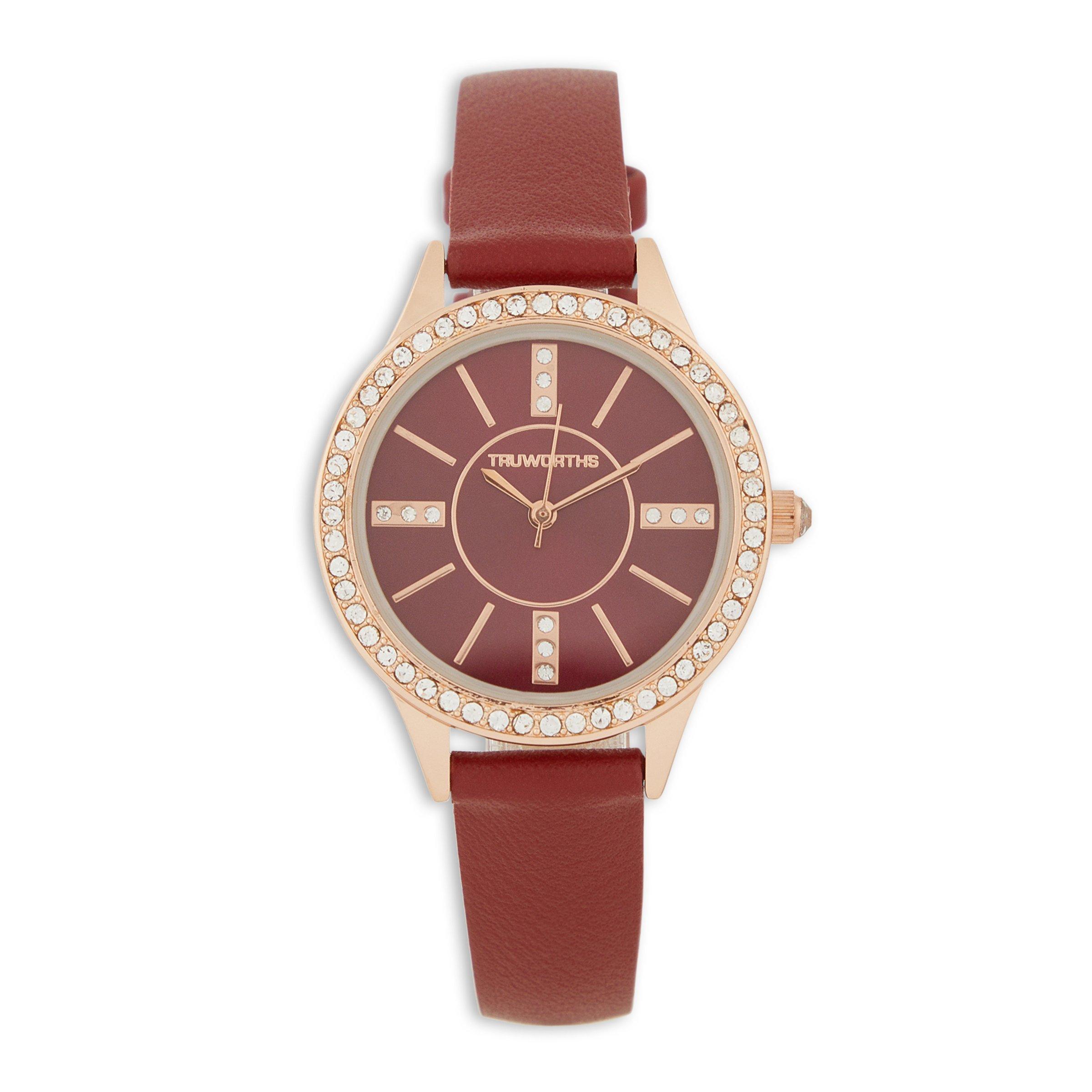 Burgundy PU Watch (3161018) | Truworths