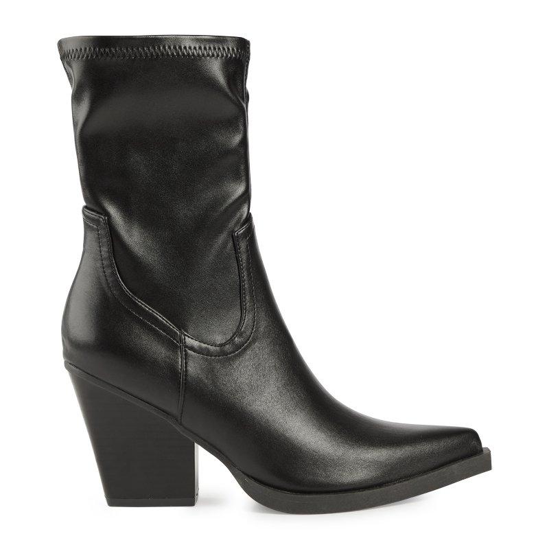 Black Soft PU Mid Length Boot (3161978) | Chic