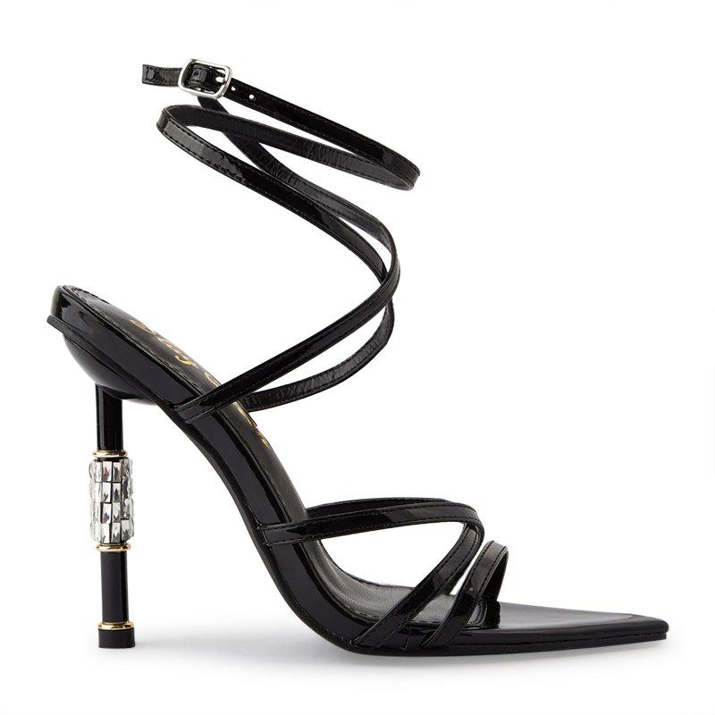 Black Patent Strappy Stiletto Sandal (3167874) | Slay Queen